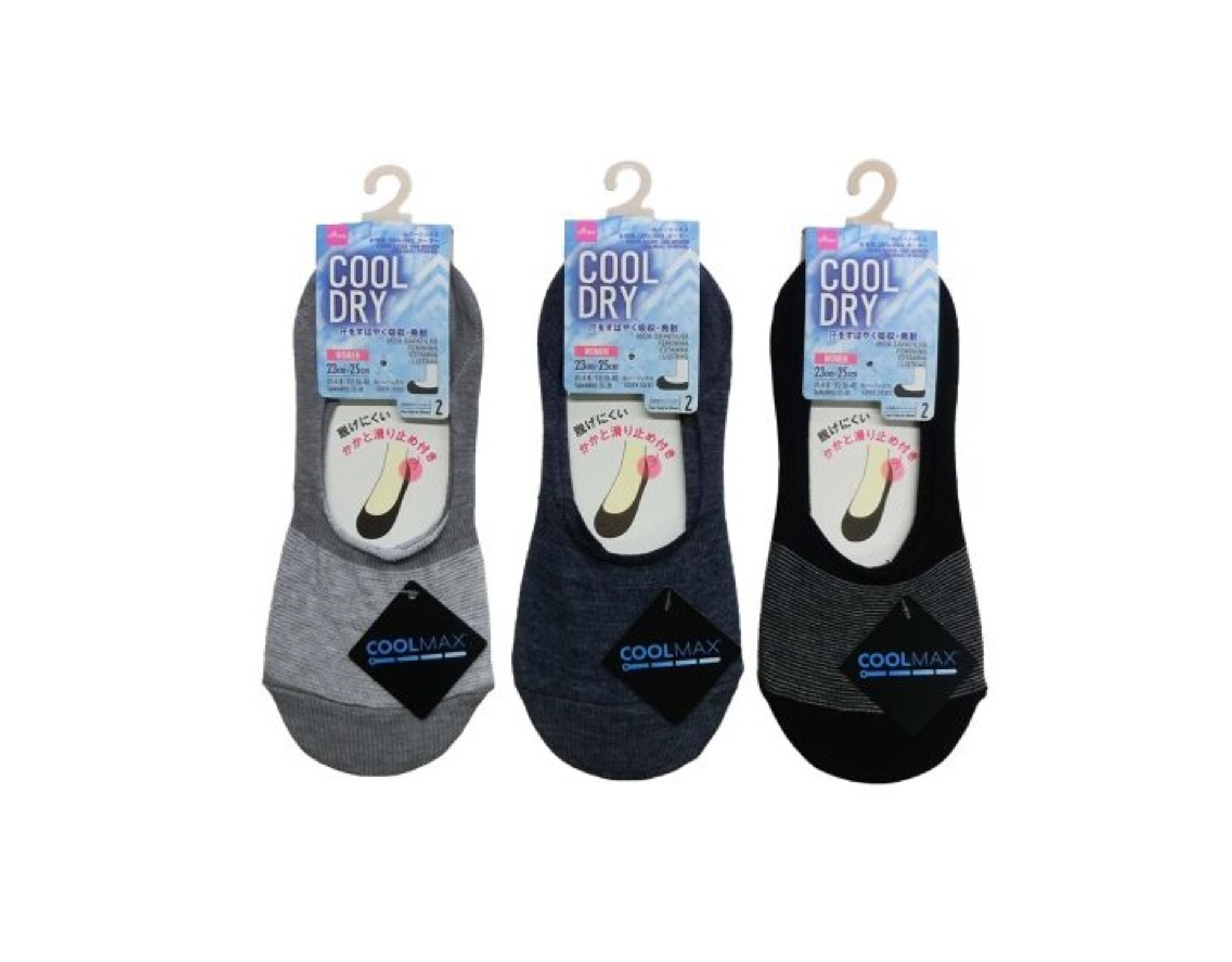Daiso [SELECTED RANDOMLY] Cover Socks For Women Coolmax Striped | myaeon2go