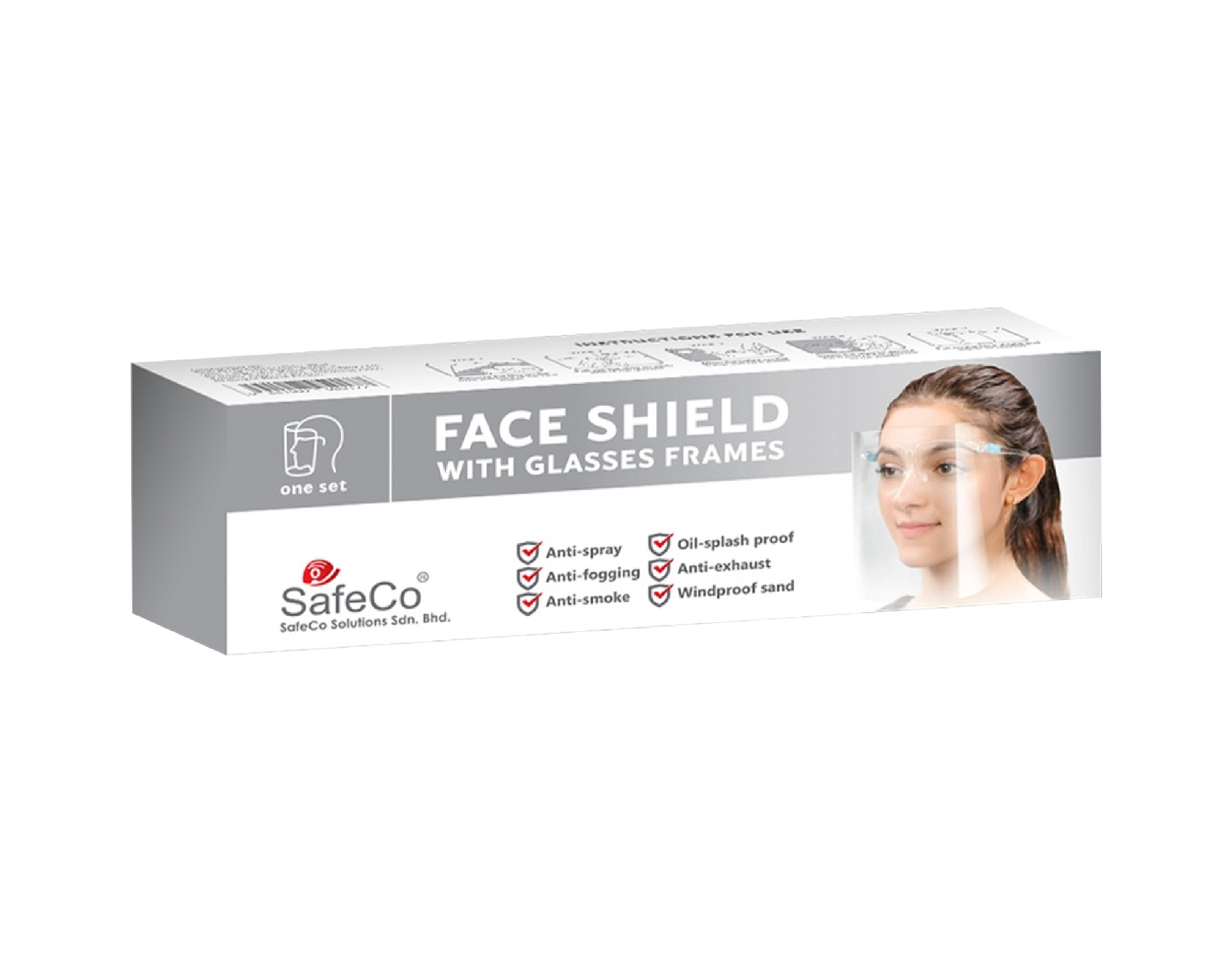 Safeco Faceshield With Glases Frame - Anti-fogging