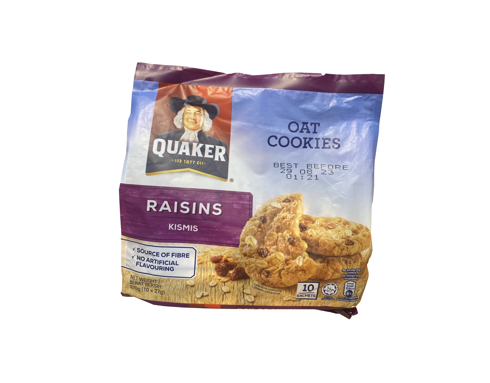 Quaker Oats Cookies Raisins, 270 g - Source of Fibre