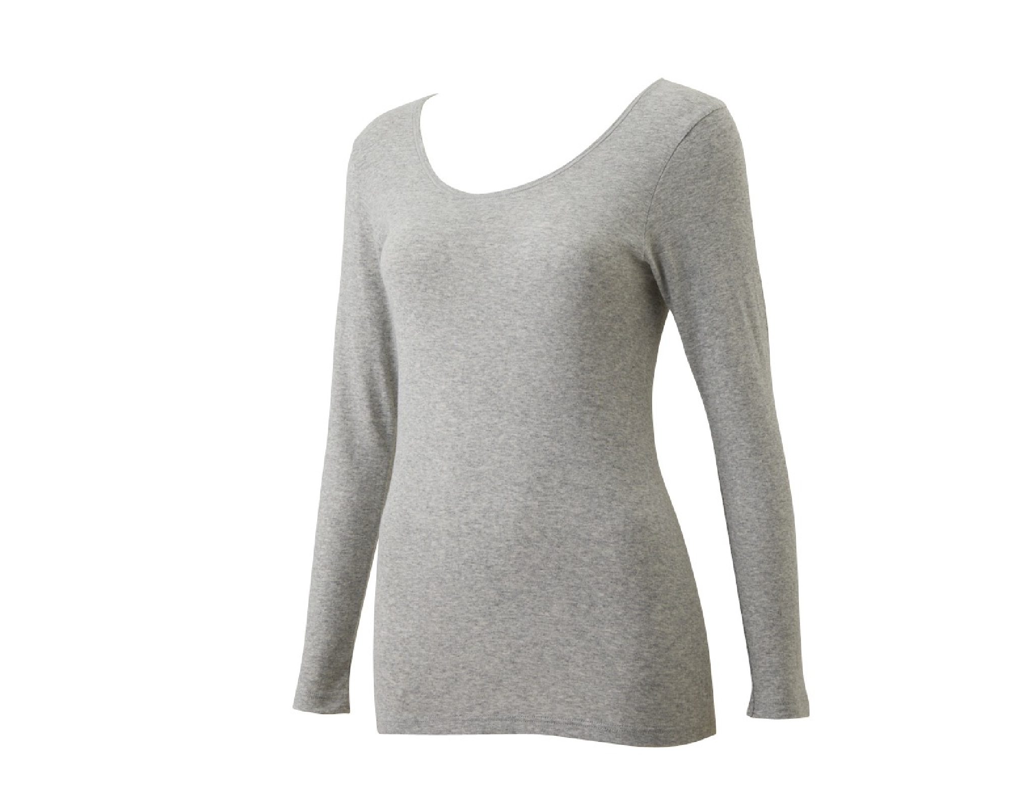 Inner Casual Ladies Organic Cotton Long Sleeve Melange Grey | myaeon2go