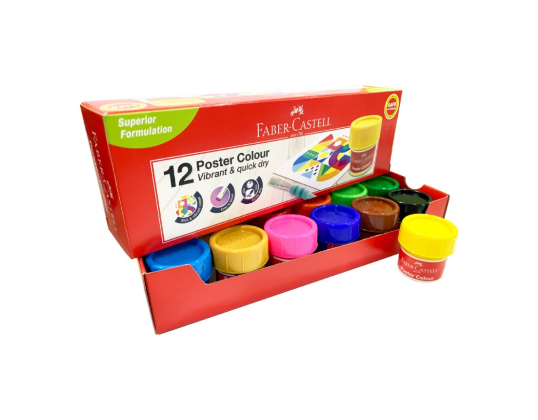 Faber-Castell 12 Poster Colour Vibrant & Quick Dry | myaeon2go