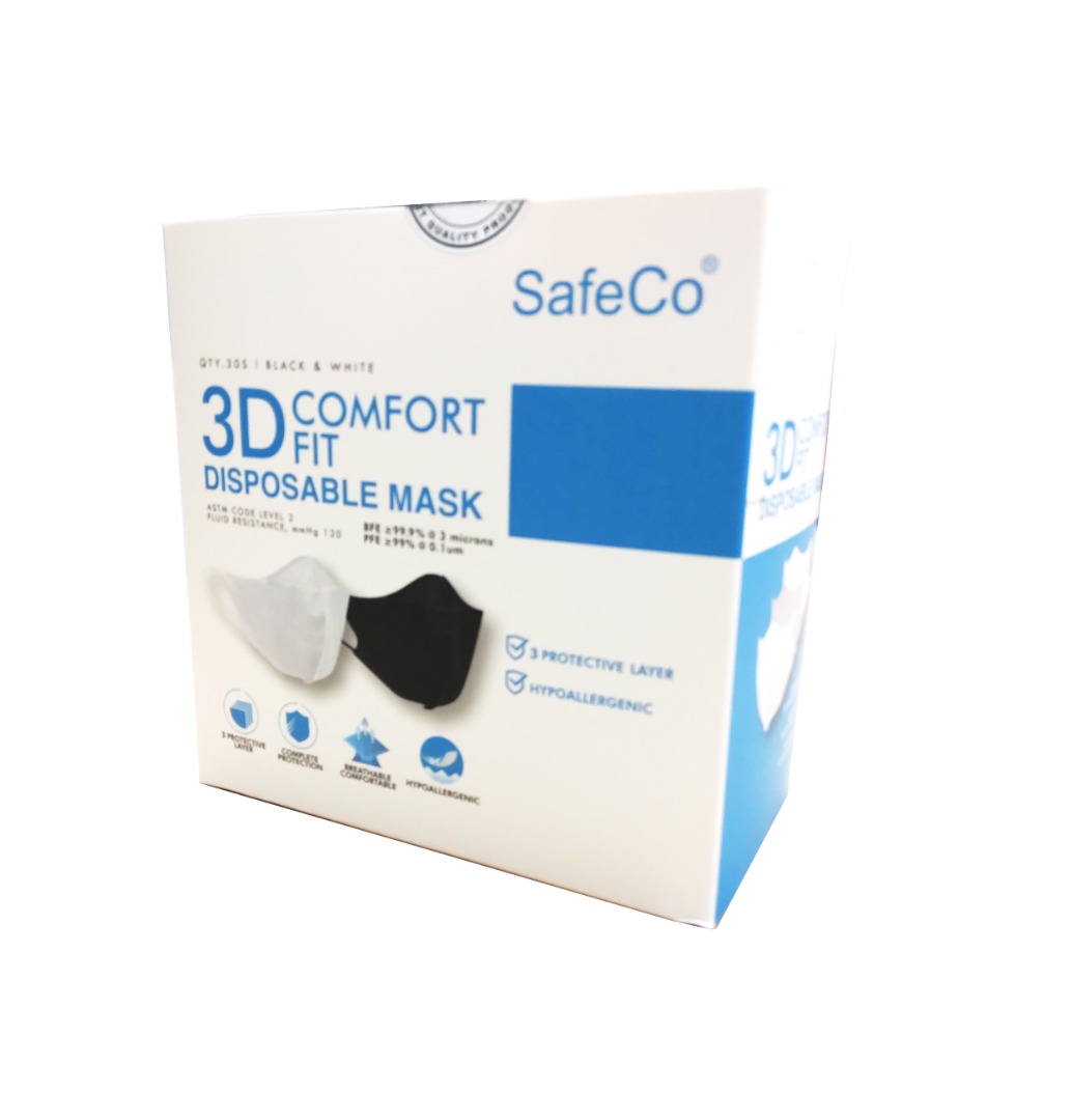 Safeco 3D Earloop Face Mask 30's - Comfort Fit