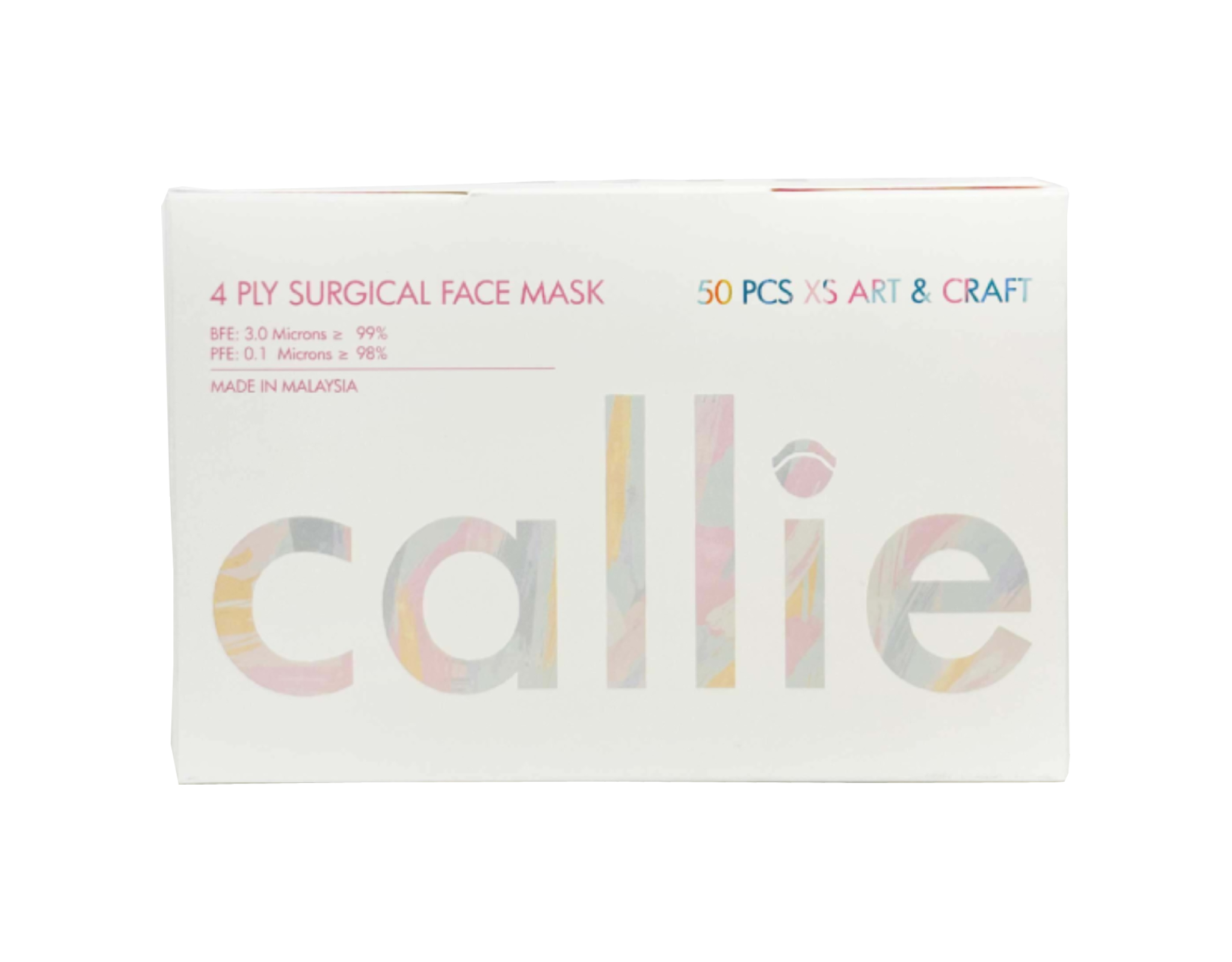 Callie 4 Ply Surgical Face Mask, 50 pcs - 99% Protection