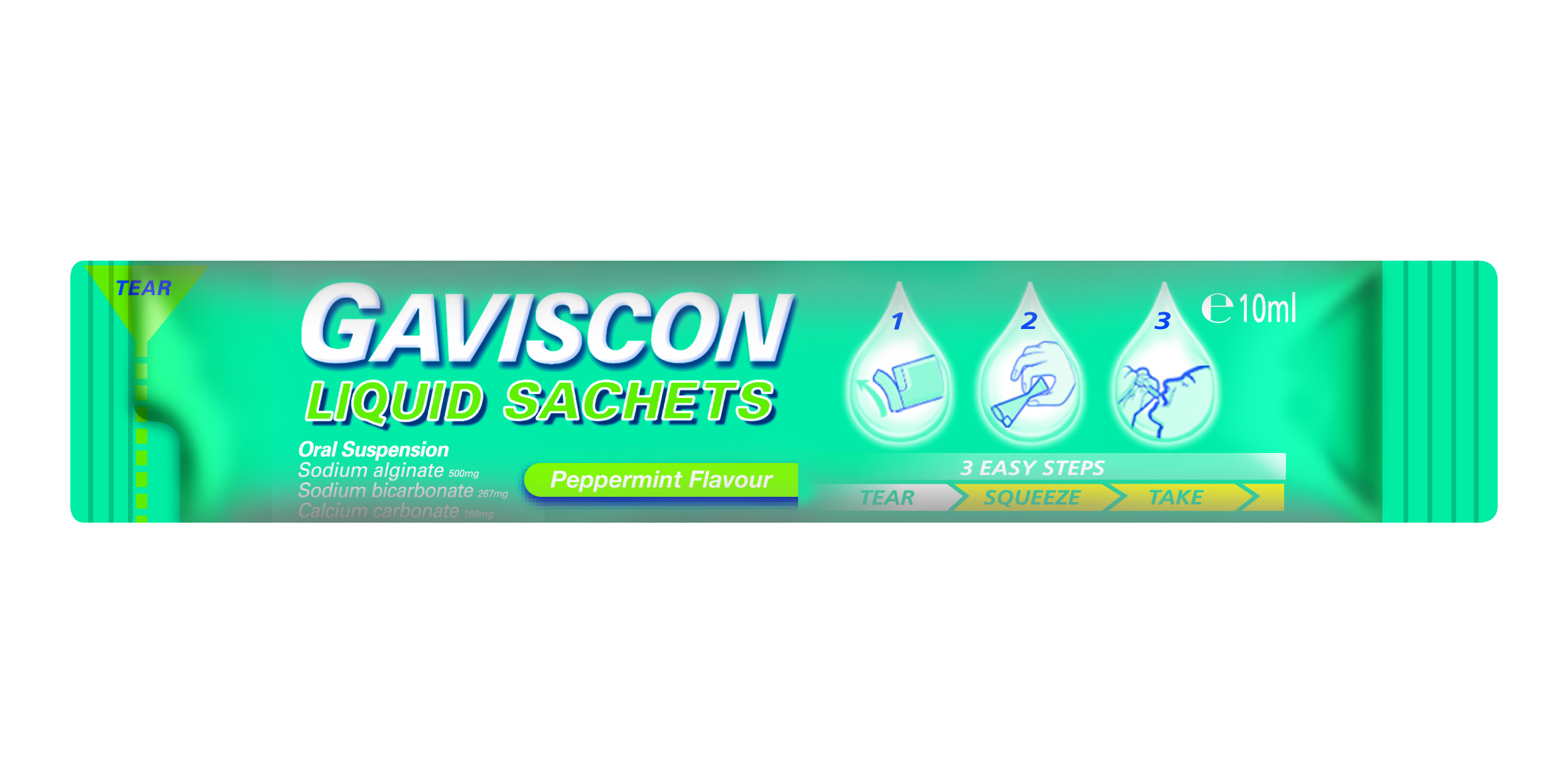 Gaviscon Double Action Sachet, 10ml - Fast Heartburn Relief