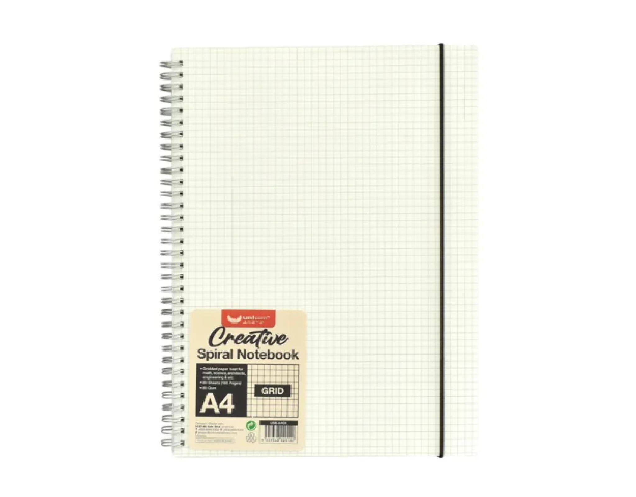Unicorn A4 Spiral Notebook Transparent Grid (USB-A4GX) | myaeon2go