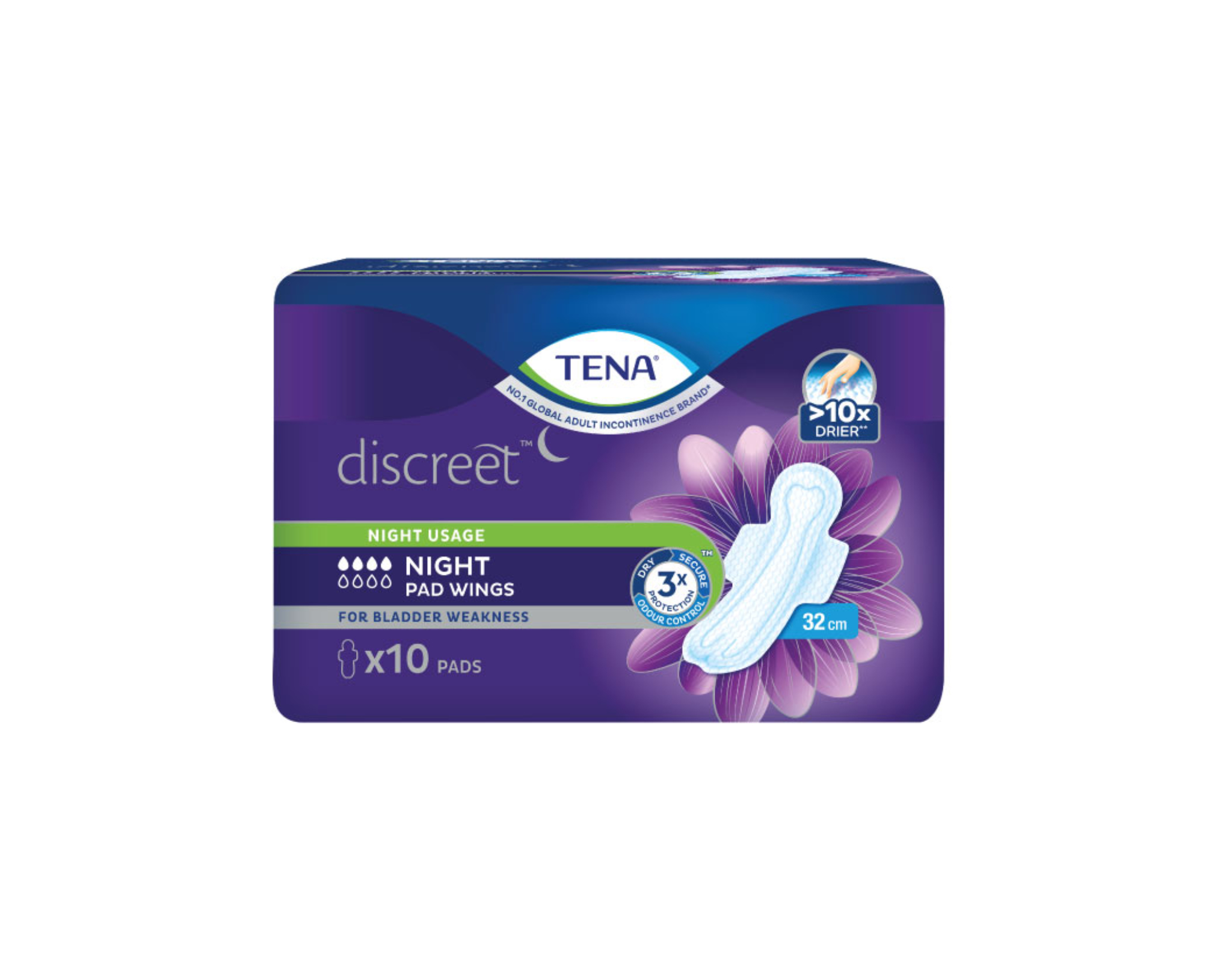 Tena Discreet Night Wing 32cm | myaeon2go