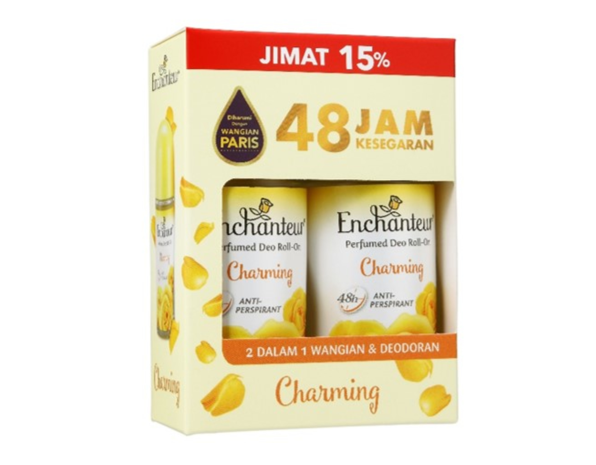 Enchanteur Charming Anti-Perspirant Deodorant Roll On Twin Pack | myaeon2go