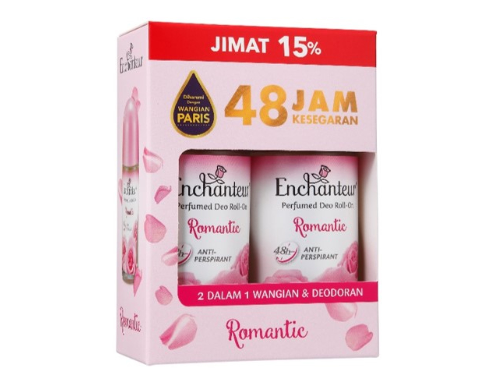 Enchanteur Romantic Anti-Perspirant Deodorant Roll On Twin Pack | myaeon2go