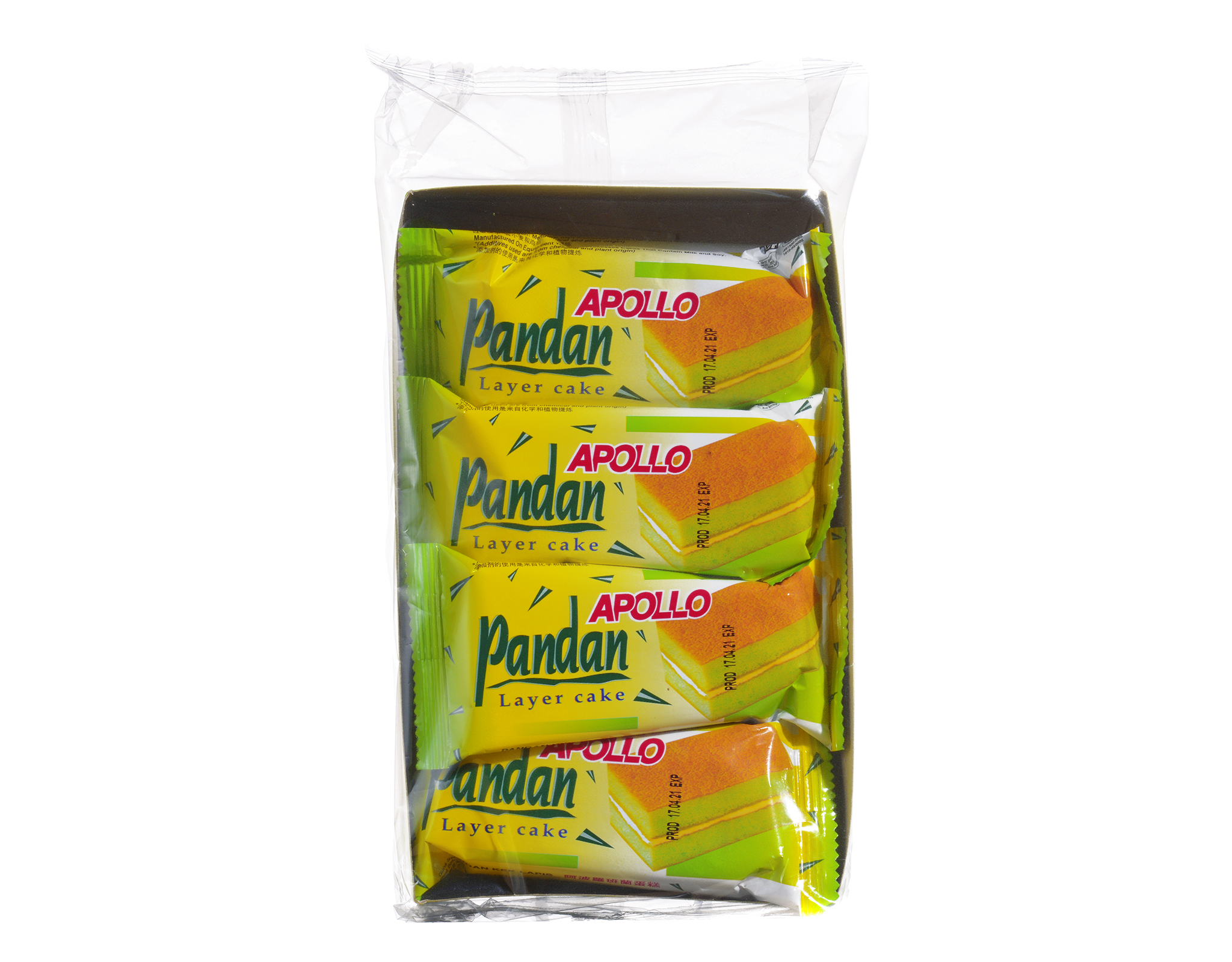 Apollo Pandan Layer Cake 8x18g Delicious Pandan Flavor