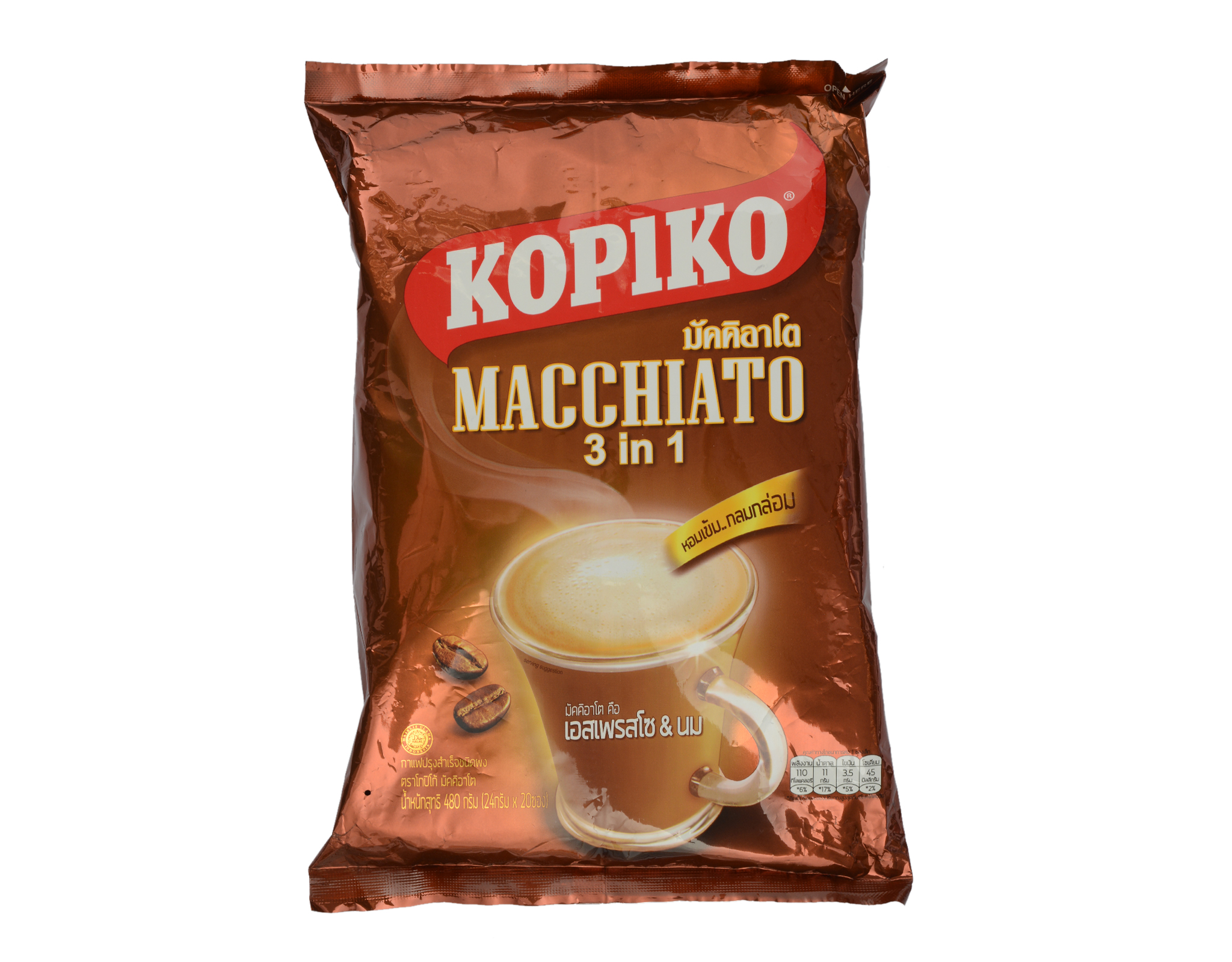 Kopiko Macchiato 3 in 1 Coffee, 20 x 24g - Rich & Creamy
