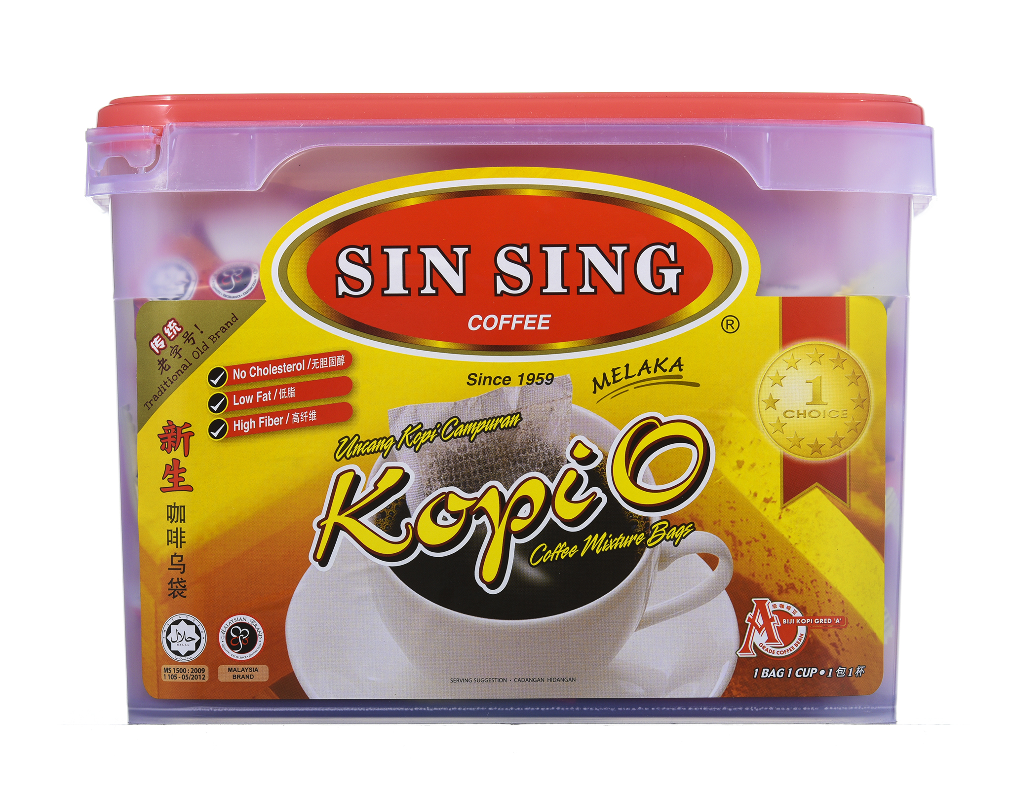 Sin Sing Coffee O Bag, 100 x 10g - Aromatic & Smooth