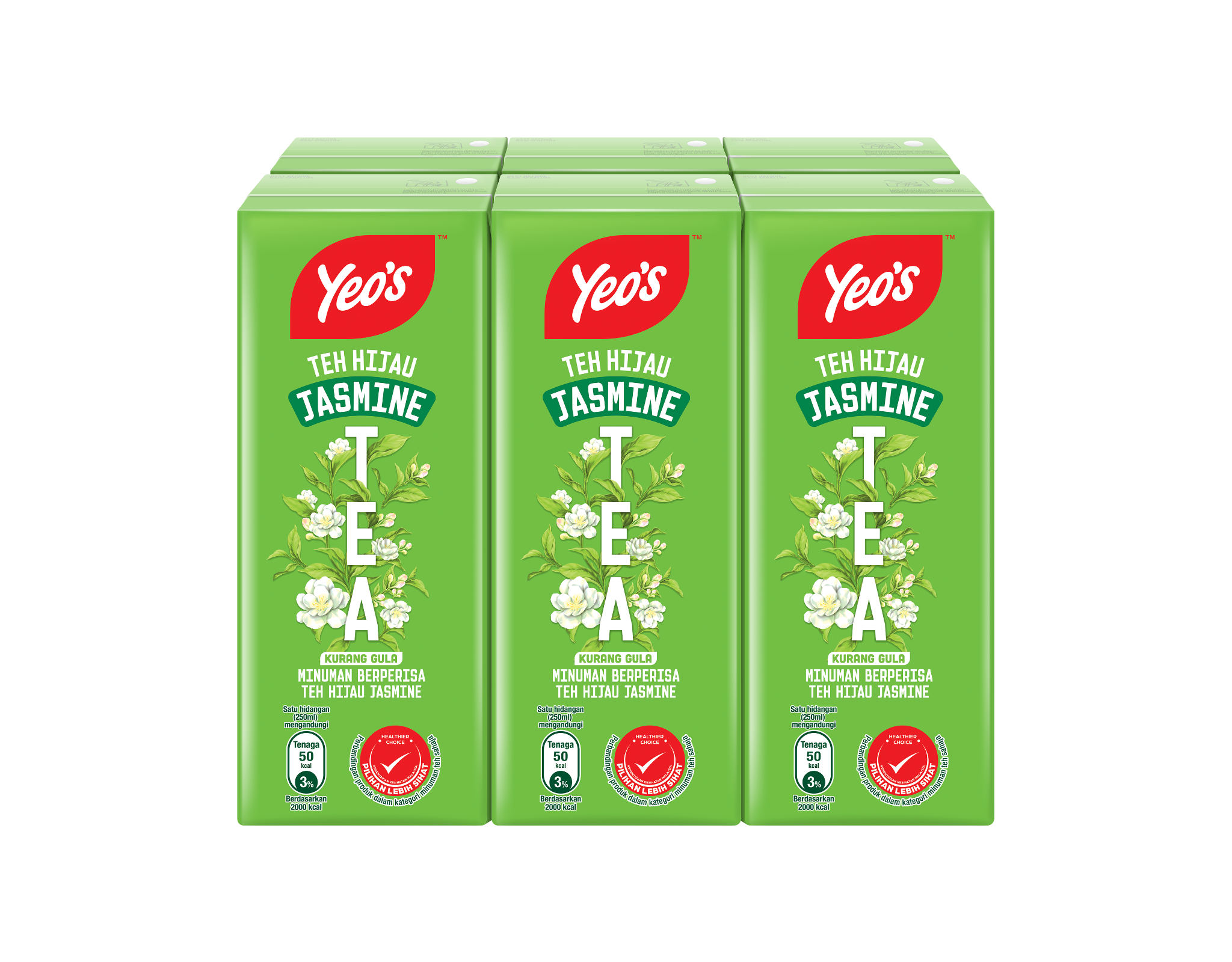 Yeo's Jasmine Green Tea, 6 x 250 ml - Refreshing & Healthy