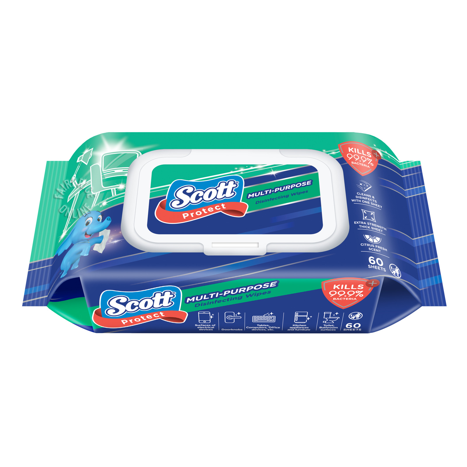Scott Protect Multi Purpose Wipes Antibac | myaeon2go