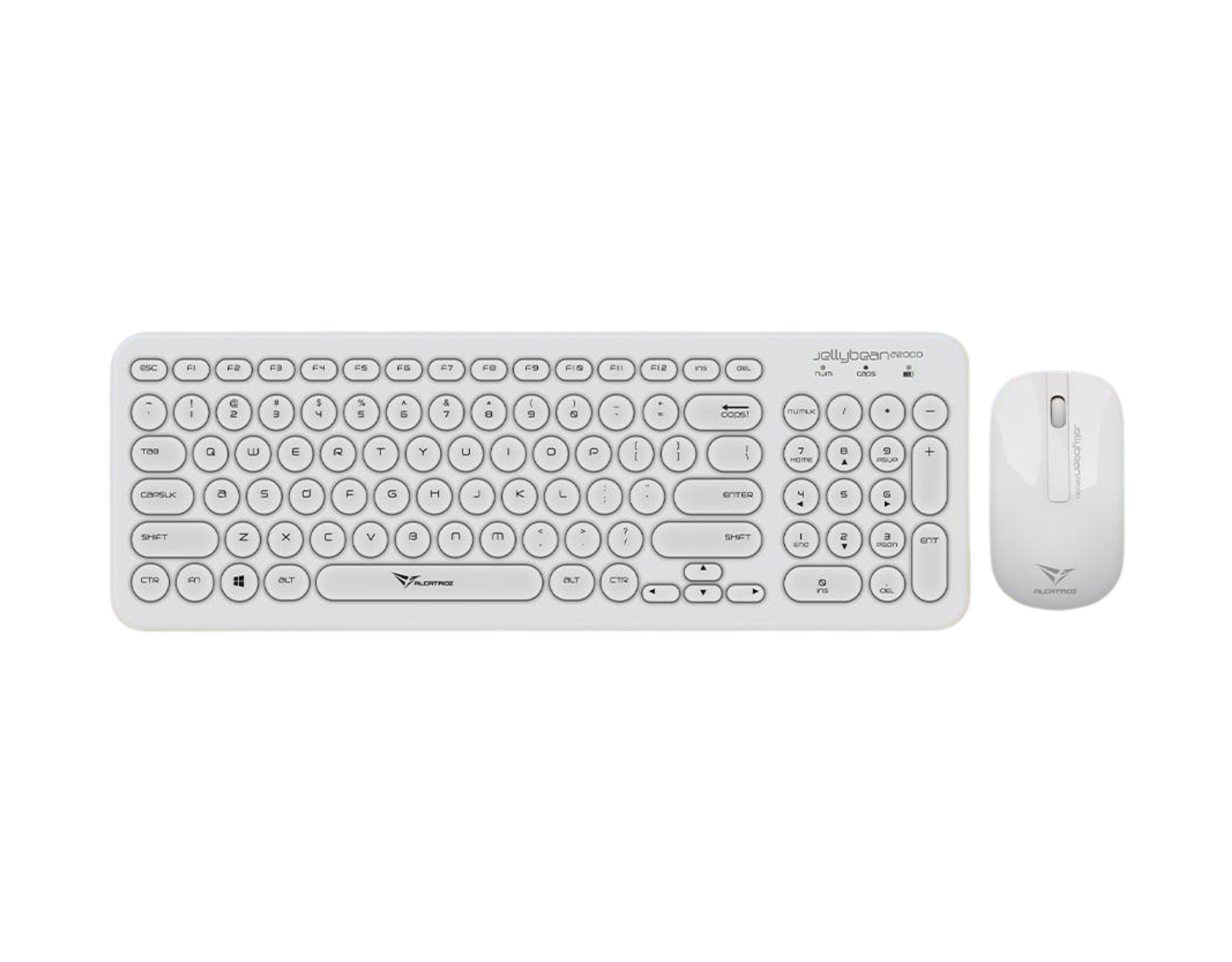 Alcatroz Wireless Keyboard & Silent Mouse White (A2000) | myaeon2go