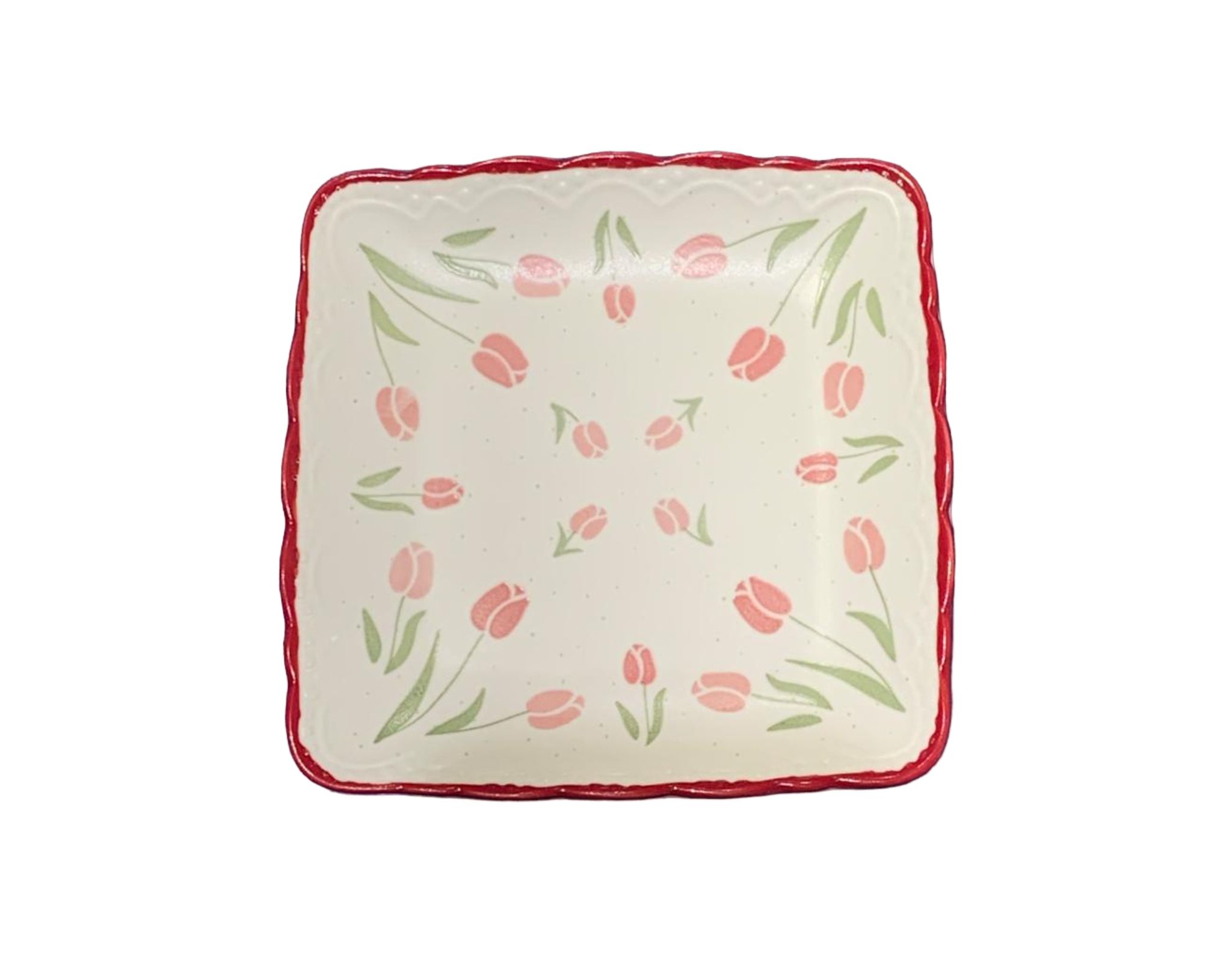 Vintage Square Plate Red | myaeon2go