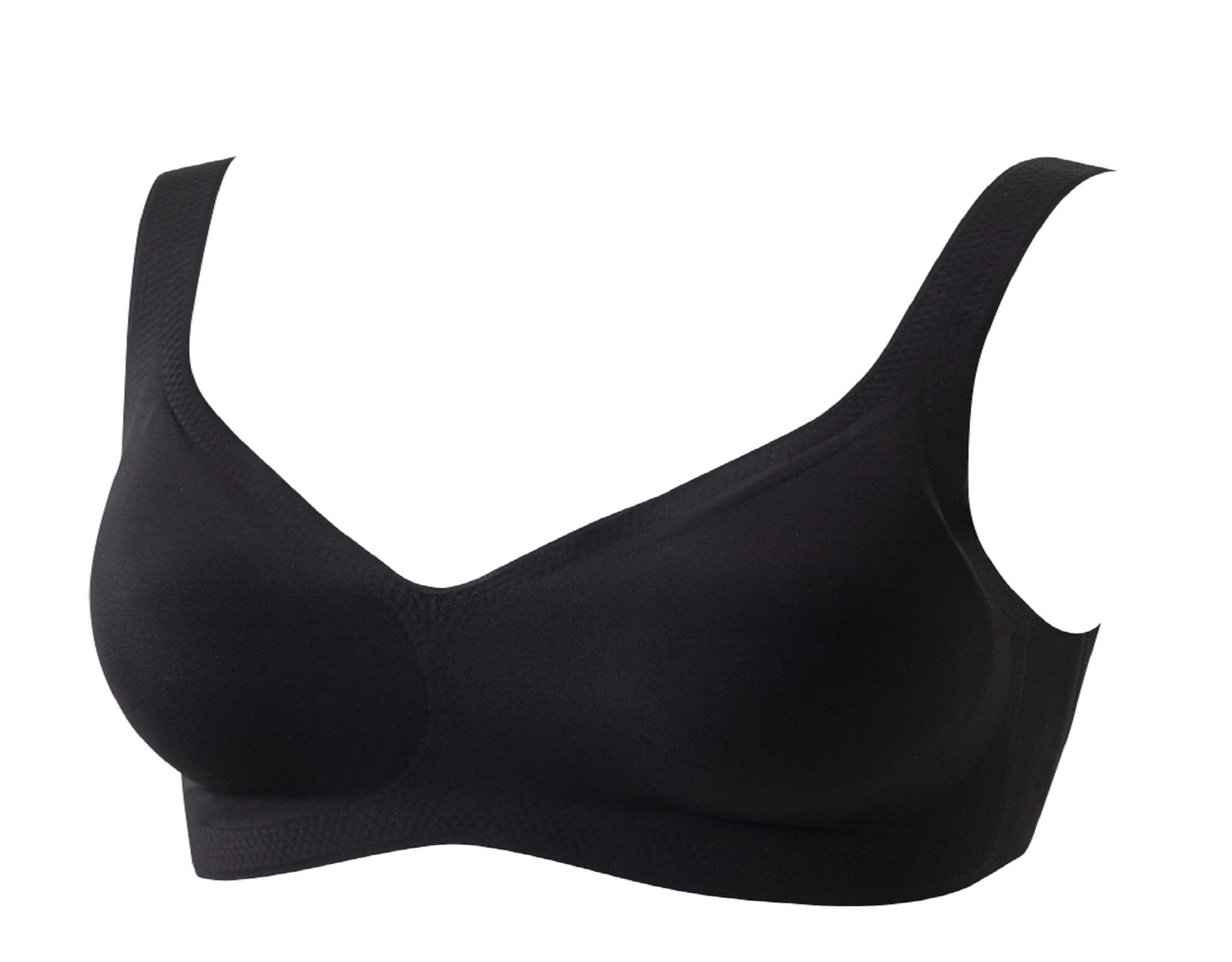 Inner Casual Ladies Seamless Half Top Bra Black | myaeon2go