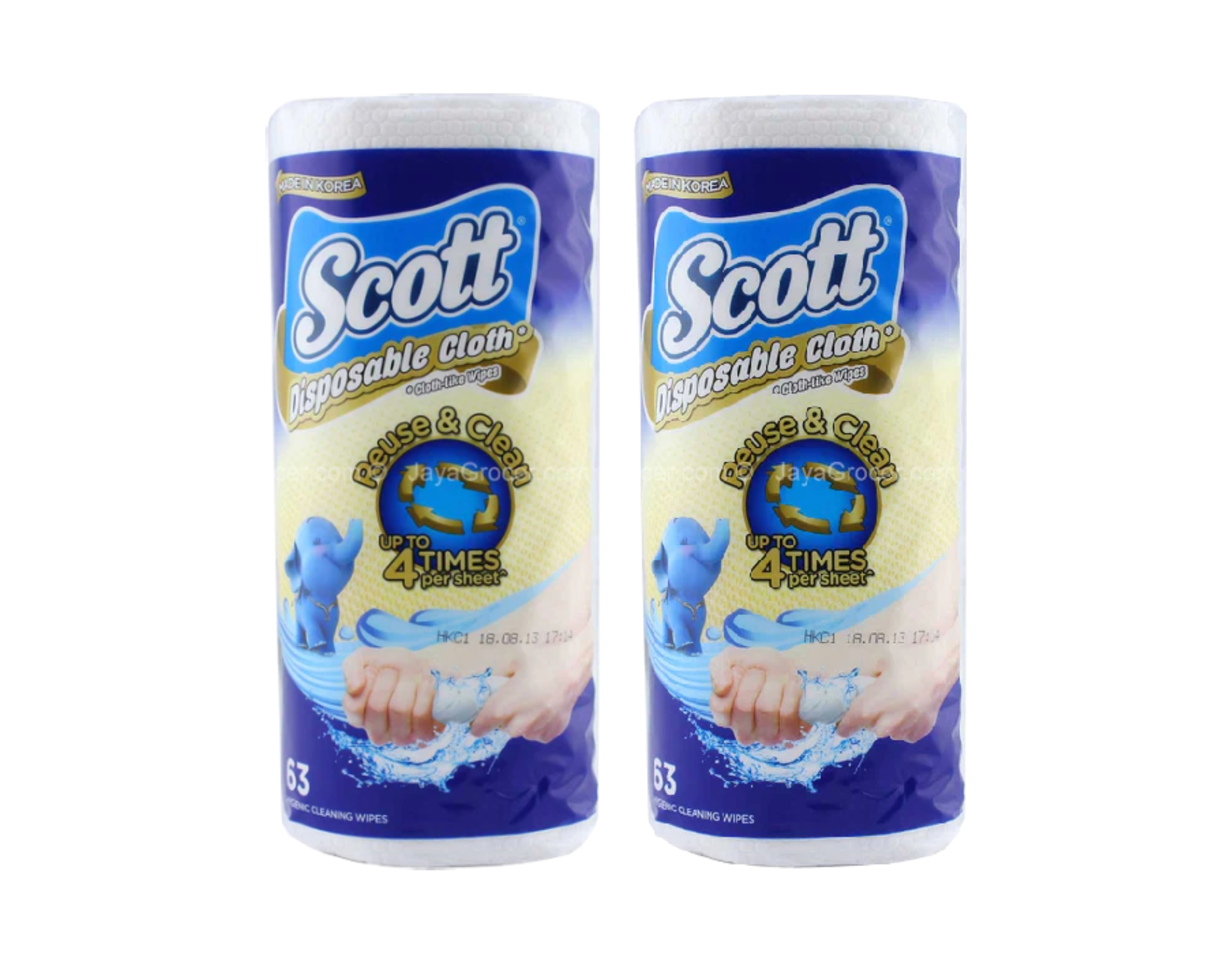 Scott Cleaning Wipes 2x63pcs - Washable & Reusable