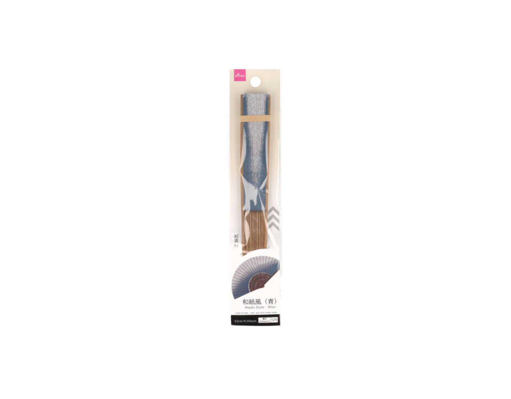 Daiso Paper Folding Fan Washi Style Blue | myaeon2go