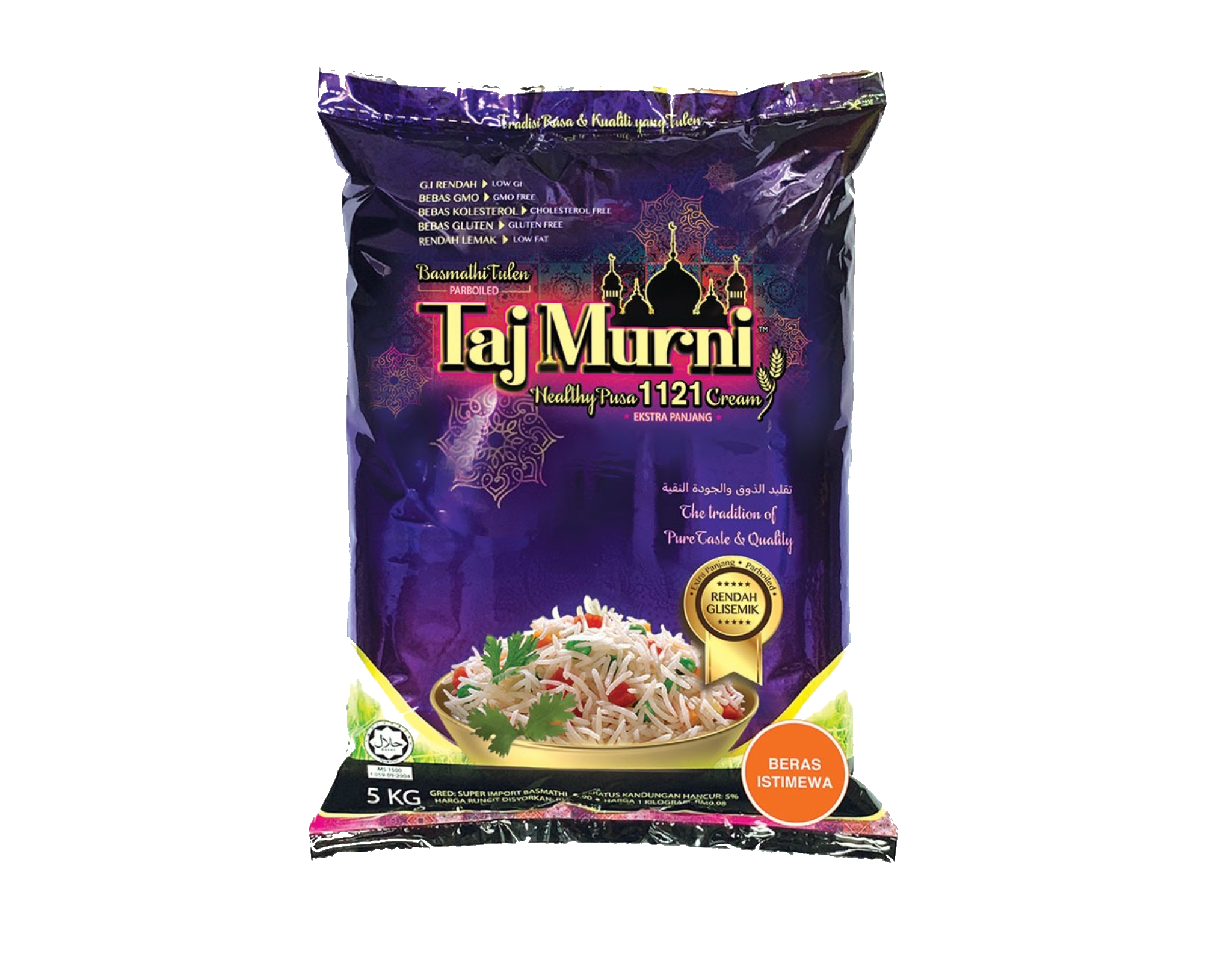 Taj Murni Basmathi Rice, 5kg - Low Fat, Gluten-Free