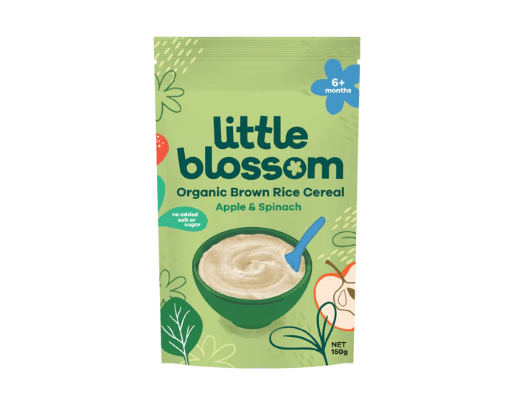 Little Blossom Organic Brown Rice Cereal, Apple & Spinach | myaeon2go