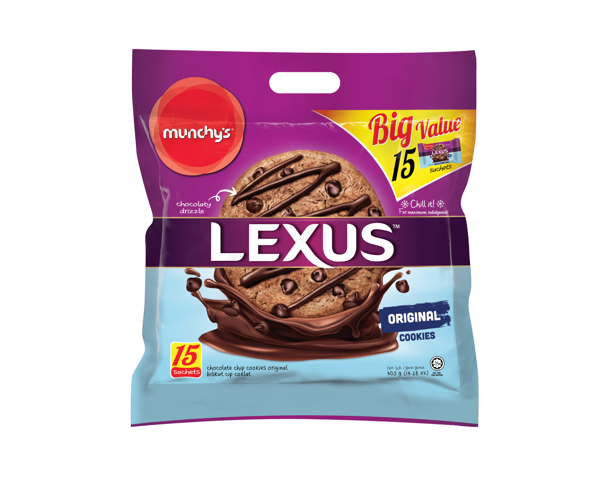 Lexus Cookies Original, 405 g - Delicious Chocolate Chip
