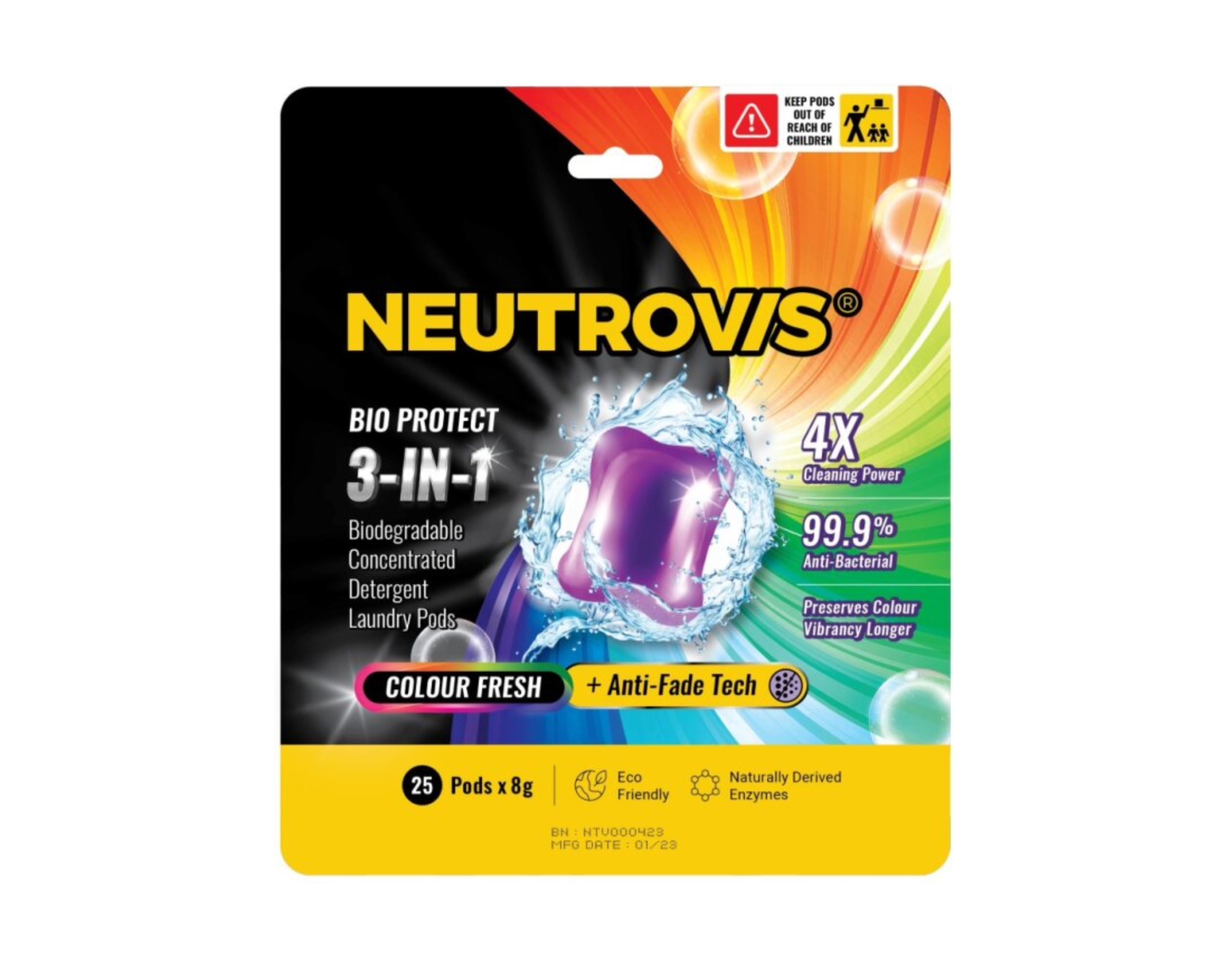 Neutrovis 3-In-1 Detergent Laundry Pods Colour Fresh | myaeon2go