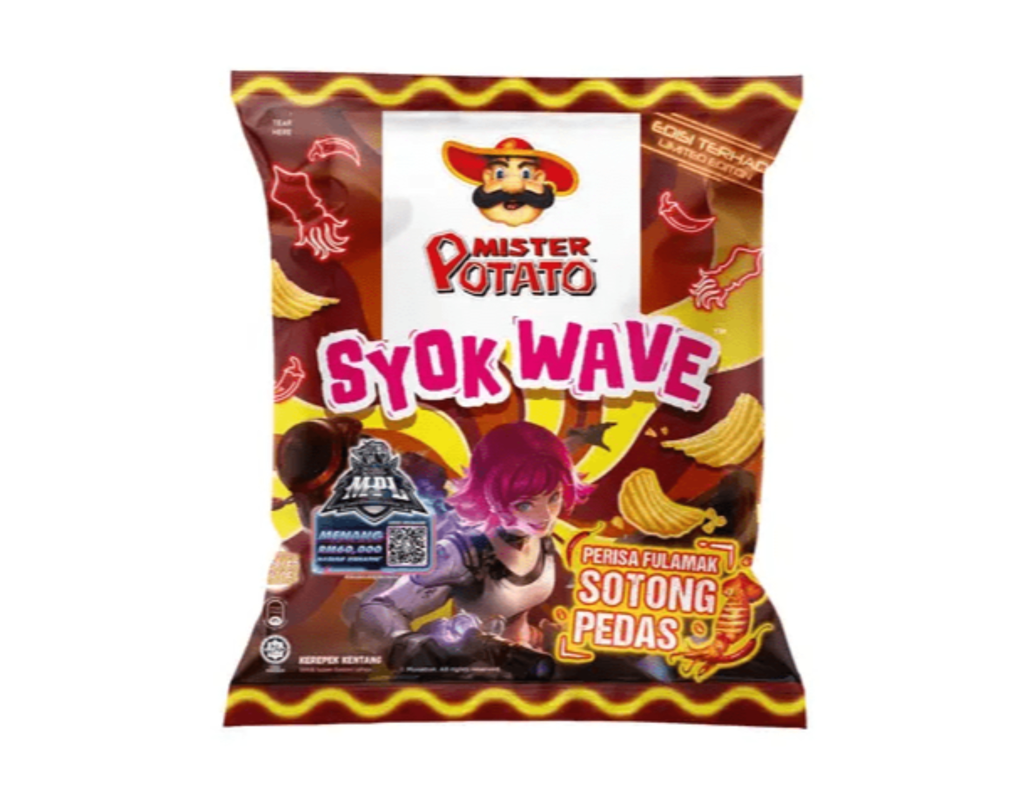 Mister Potato Syok Wave Hot Chili Squid | myaeon2go