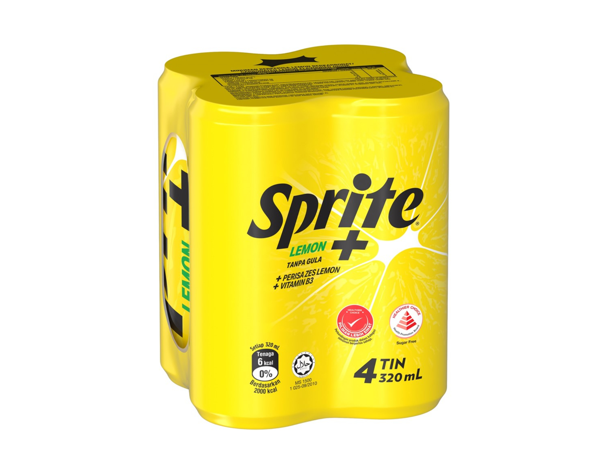 Sprite Lemon Plus, 4 x 320 ml - Refreshing Lemon Flavor