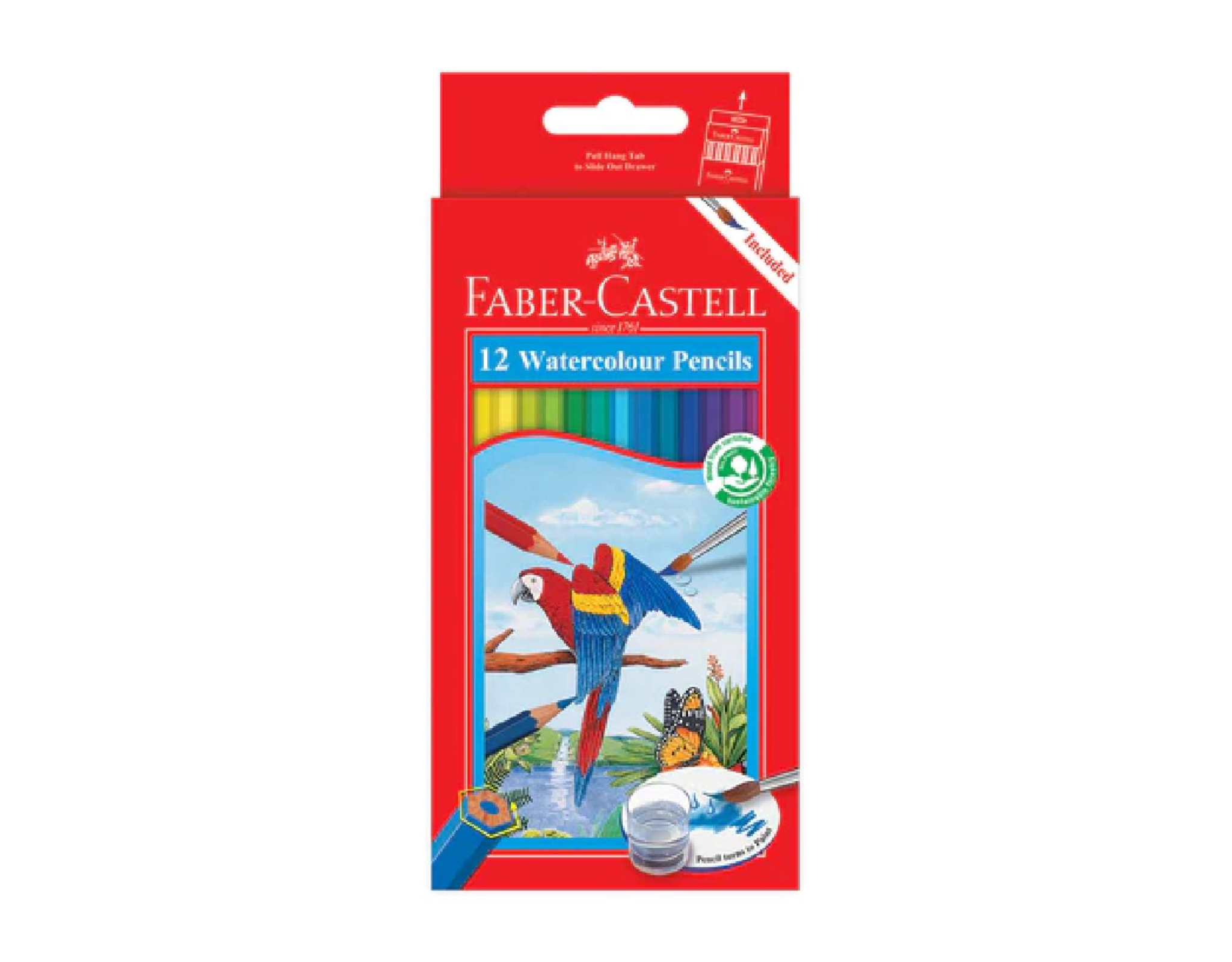 Faber-Castell Watercolour Pencil Parrot Set Of 12 | myaeon2go