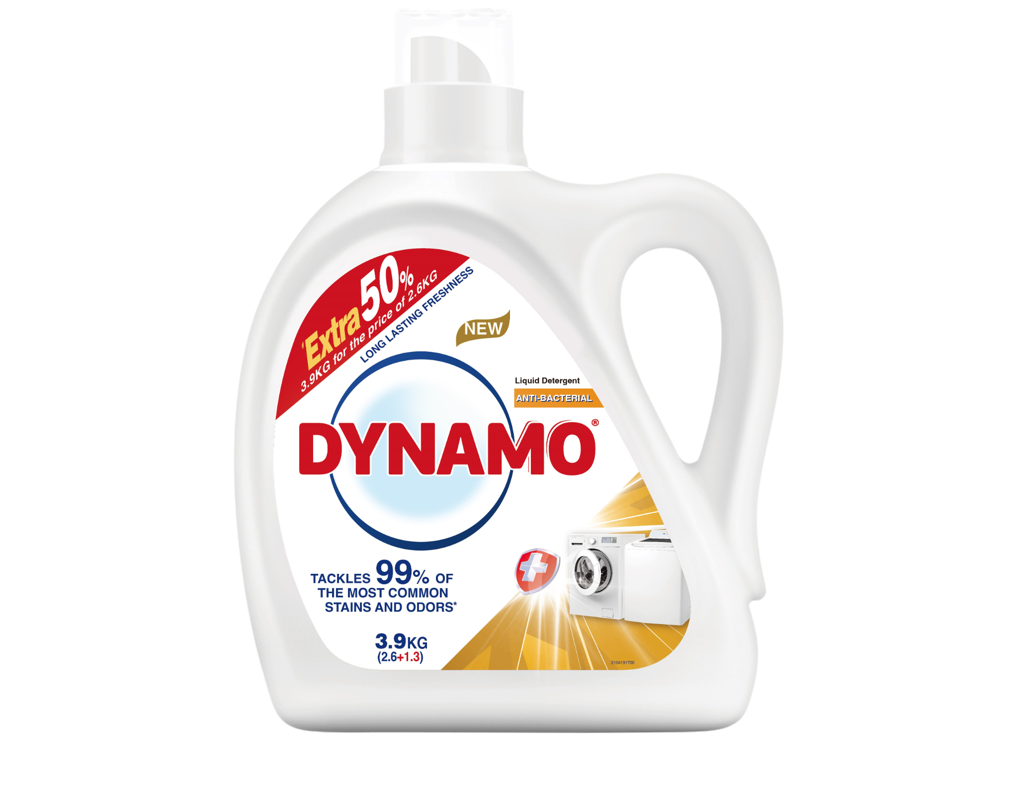 Dynamo Liquid Detergent, 3.9 kg - Antibacterial