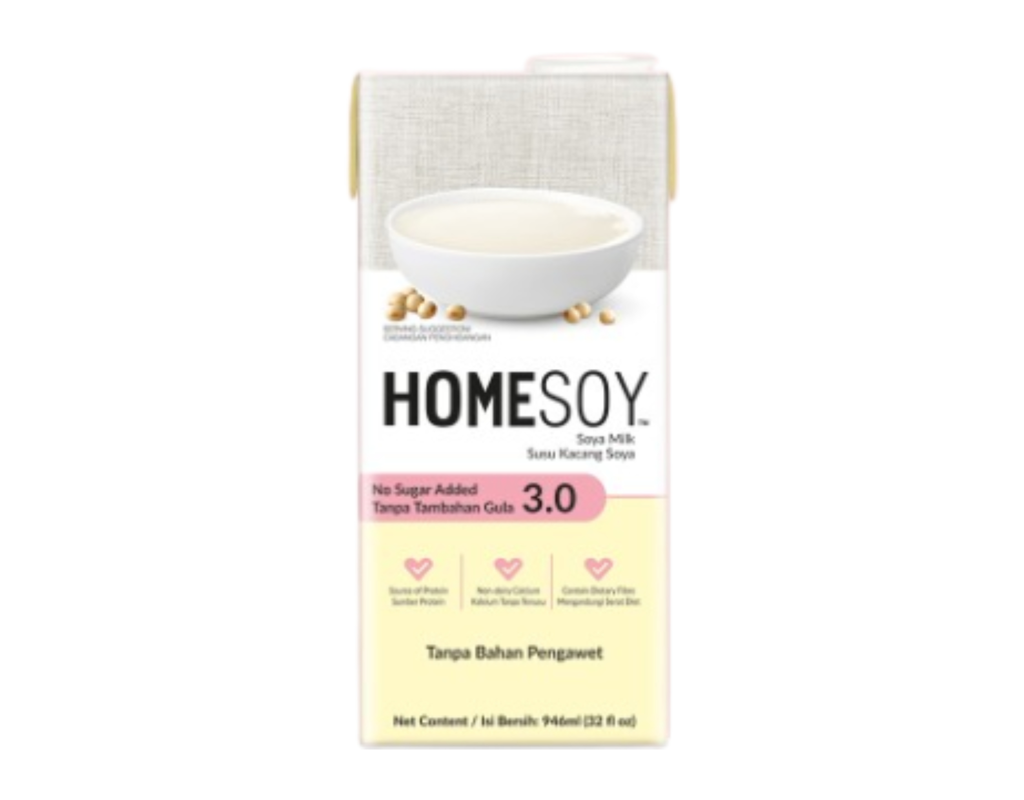 Homesoy No Sugar Added 3.0, 946ml - High Protein