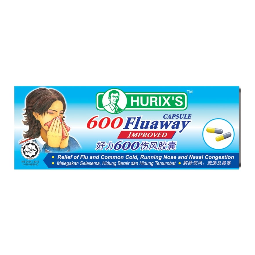 Hurix's 600 Fluaway Capsule 6`S - Fast Flu Relief
