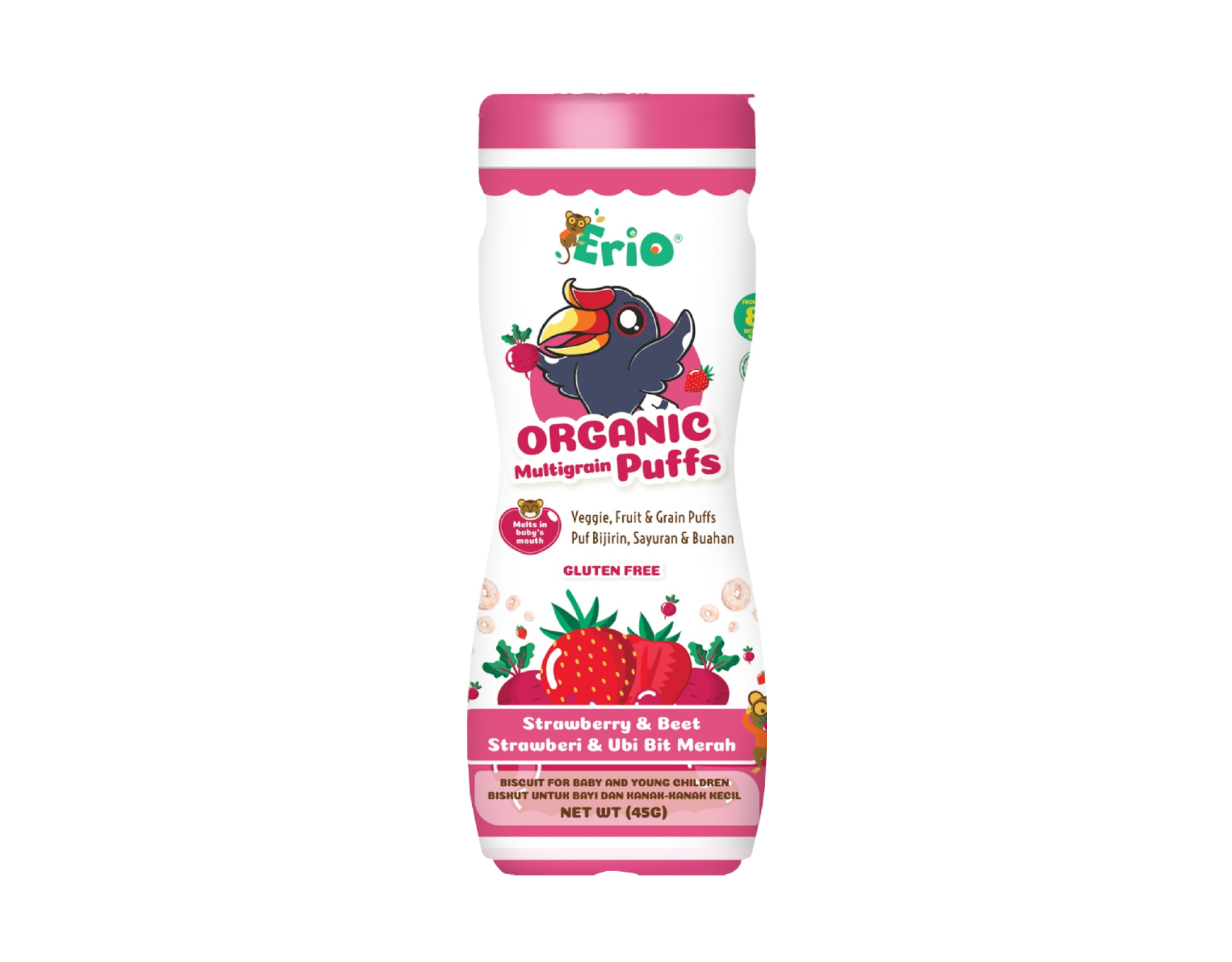 Erio Organic Multigrain Puffs Strawberry & Beet | myaeon2go