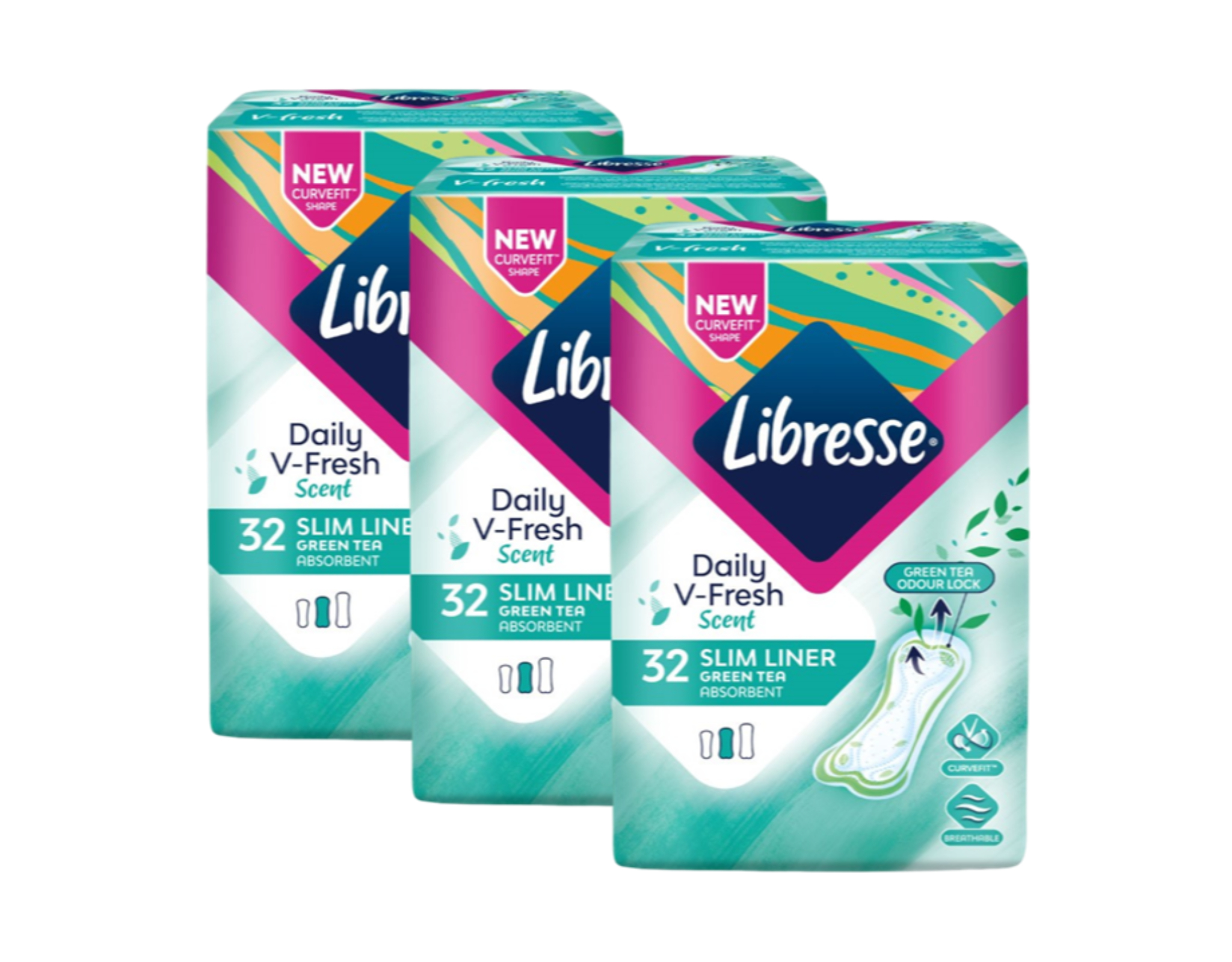 Libresse Green Tea Slim Panty Liner Box 15cm | myaeon2go