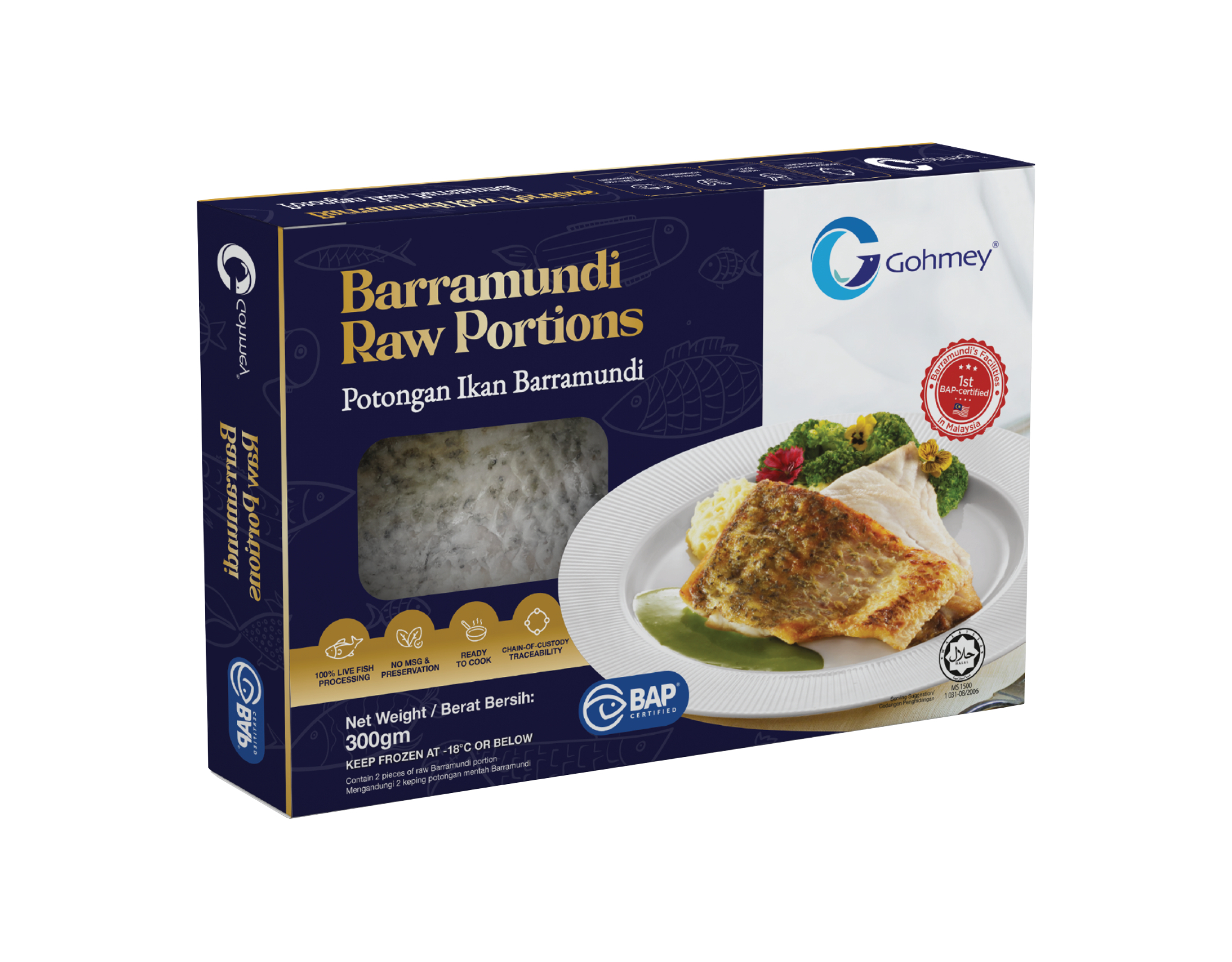 Gohmey Barramundi Raw Portions, 300g - Fresh & Sustainable