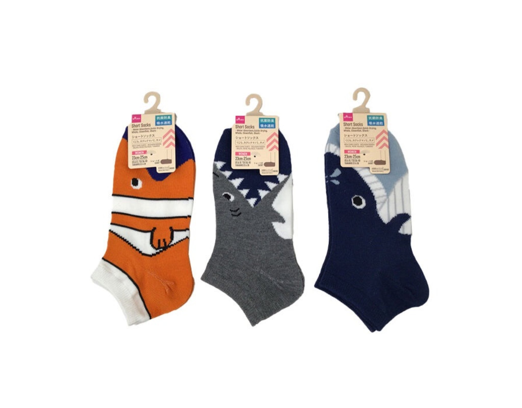 Daiso [SELECTED RANDOMLY] Short Socks Whale Clownfish Shark | myaeon2go