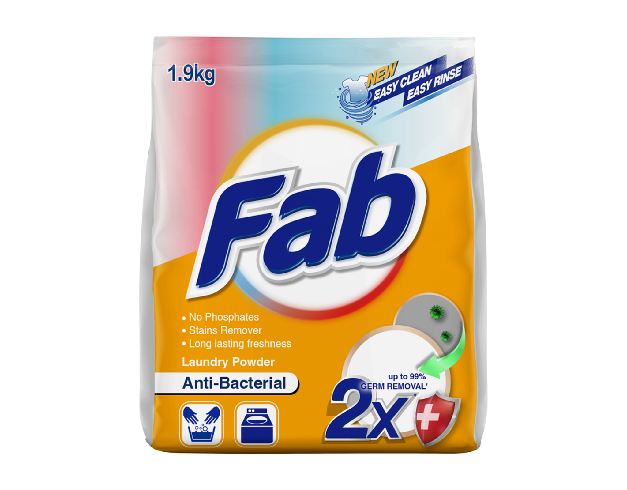 Fab Anti-Bacterial 1.9kg - Germ-Fighting Detergent