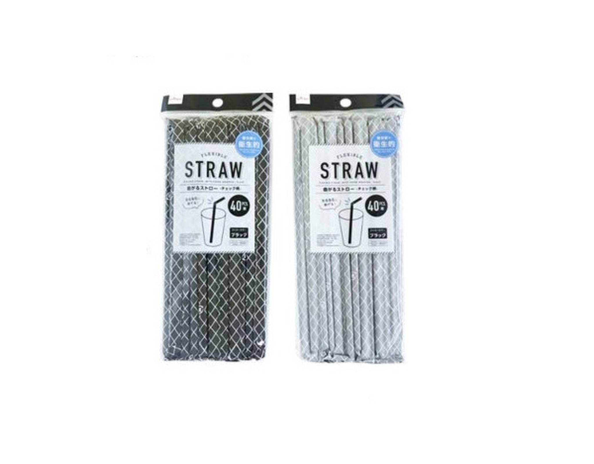 Daiso Flexible Straw With Paper Wrapper Plaid | myaeon2go