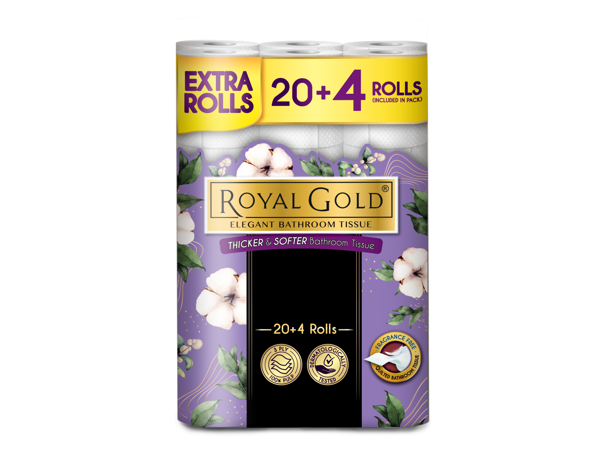 Royal Gold Elegant Toilet Roll 3Ply - Luxurious Softness and