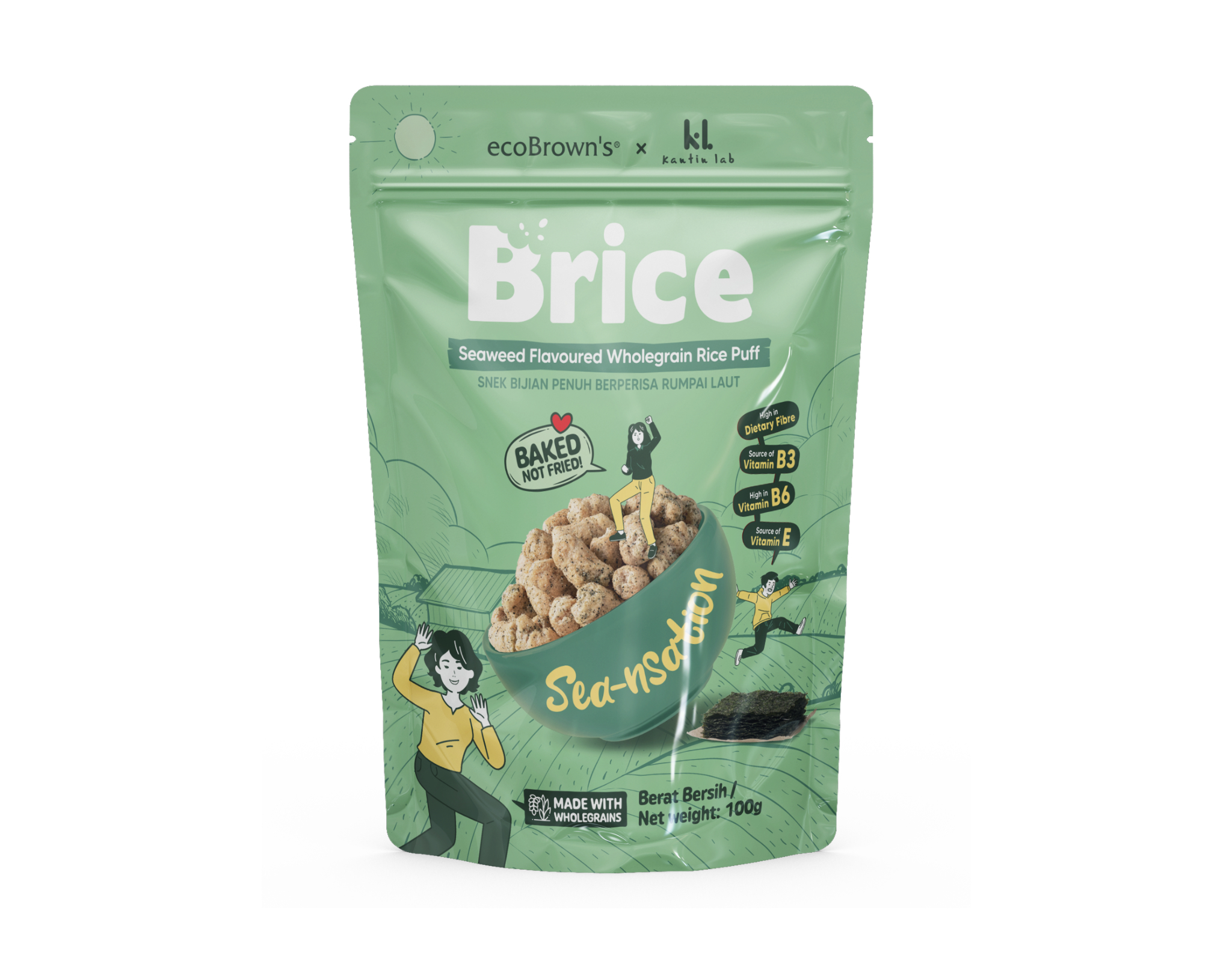 Kantin Lab Brice Seaweed Flavoured With Grain Rice Puff | myaeon2go