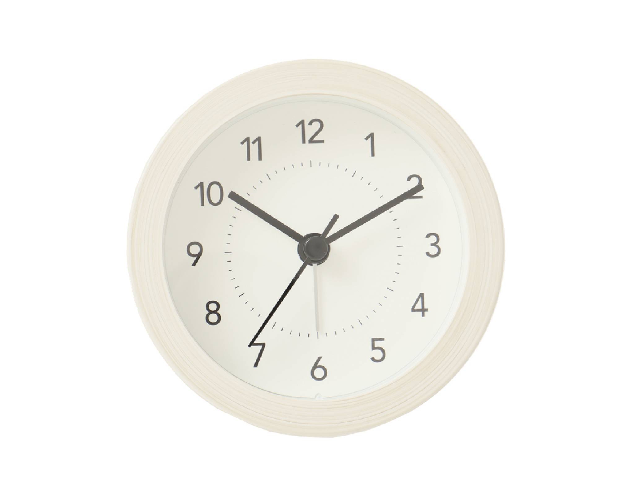 Home Coordy Table Clock With Alarm Round White | myaeon2go