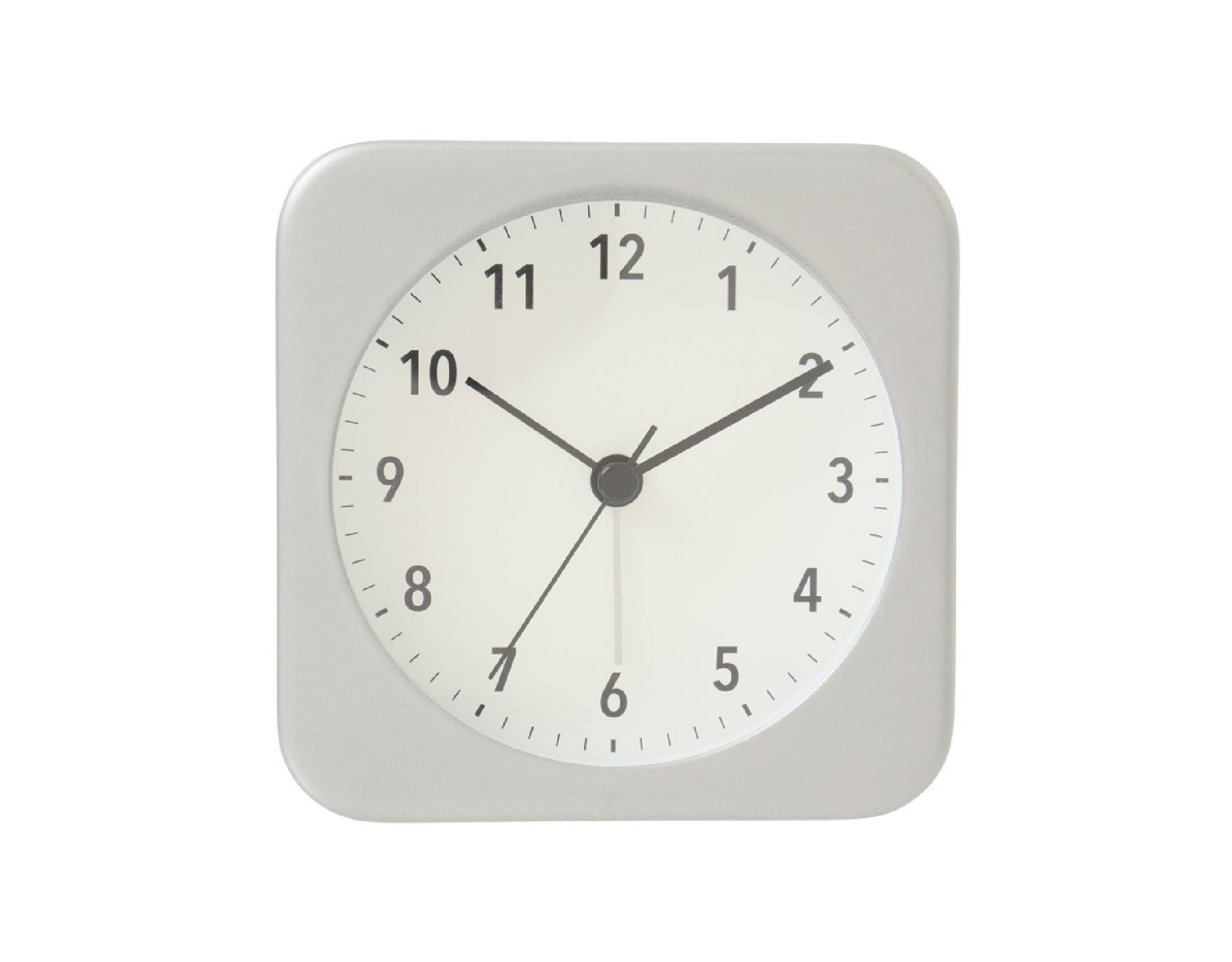 Home Coordy Table Clock With Alarm Square Silver | myaeon2go