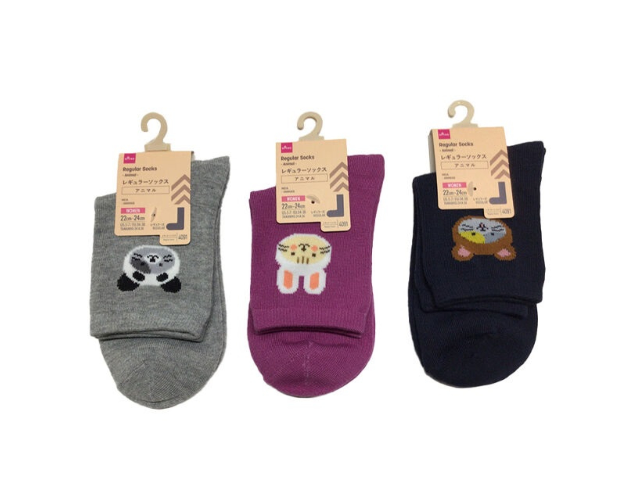 Daiso [SELECTED RANDOMLY] Regular Socks (Animal) | myaeon2go