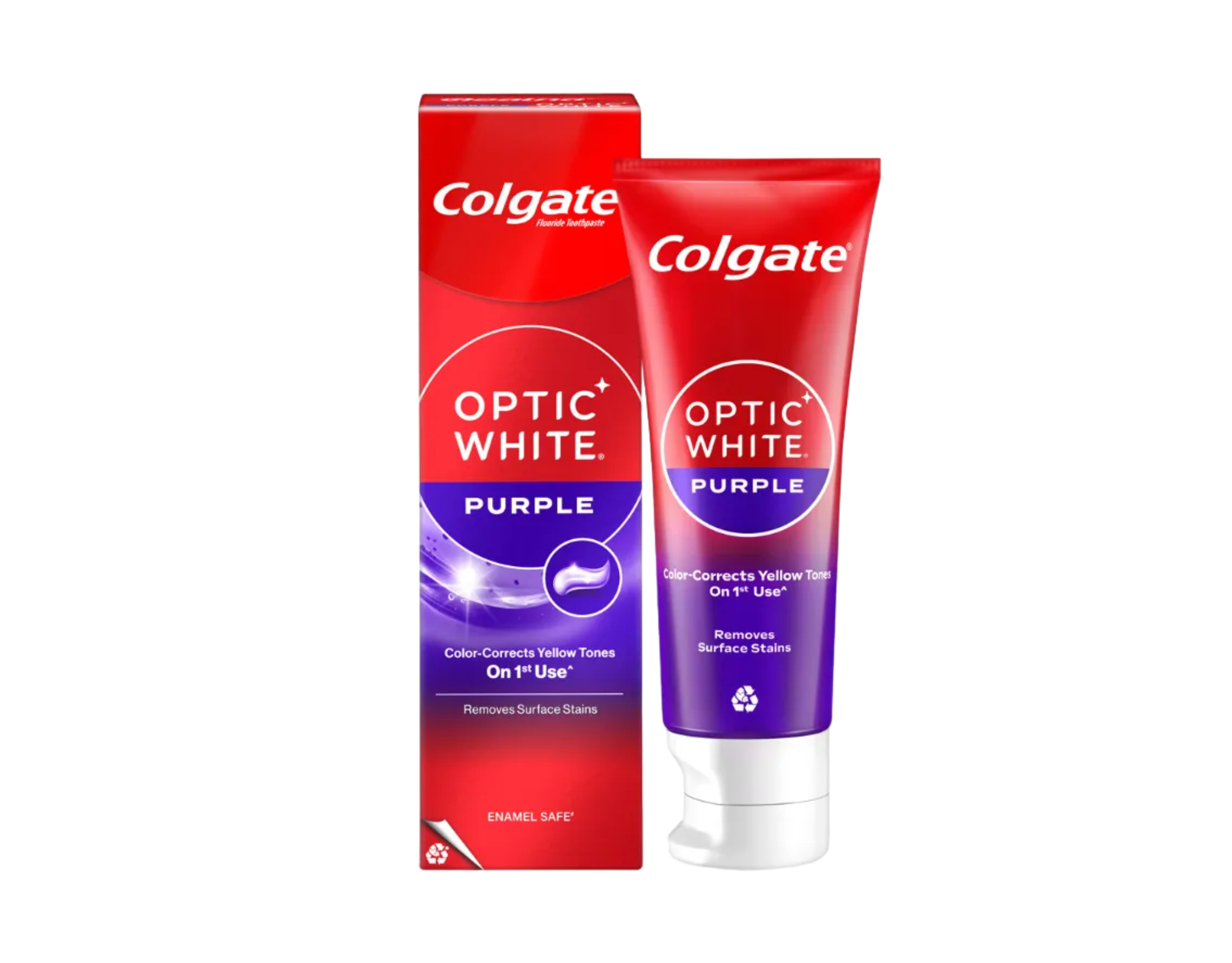 Colgate Optic White Purple Toothpaste 100g, Color Correction