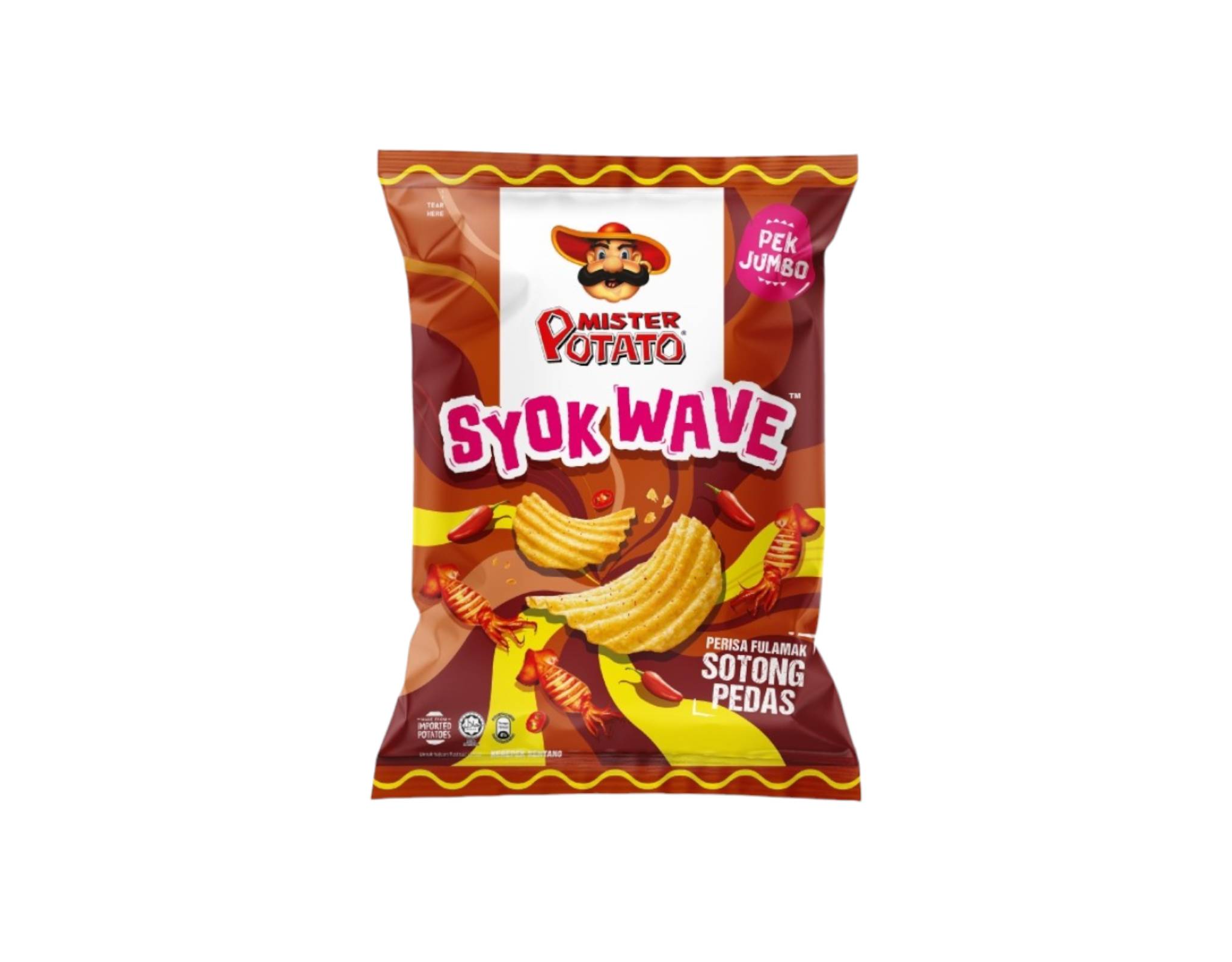 Mister Potato Syok Wave Hot Chili Squid | myaeon2go