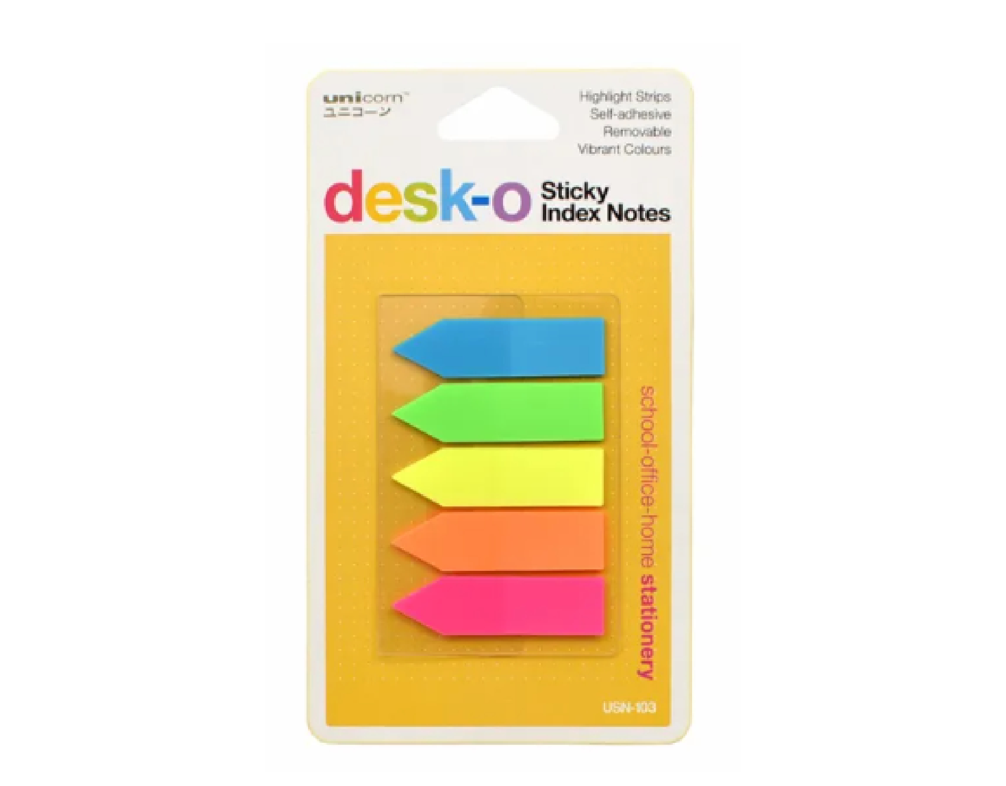 Unicorn Desk-O Sticky Index Notes (5 Colours) USN-103 | myaeon2go