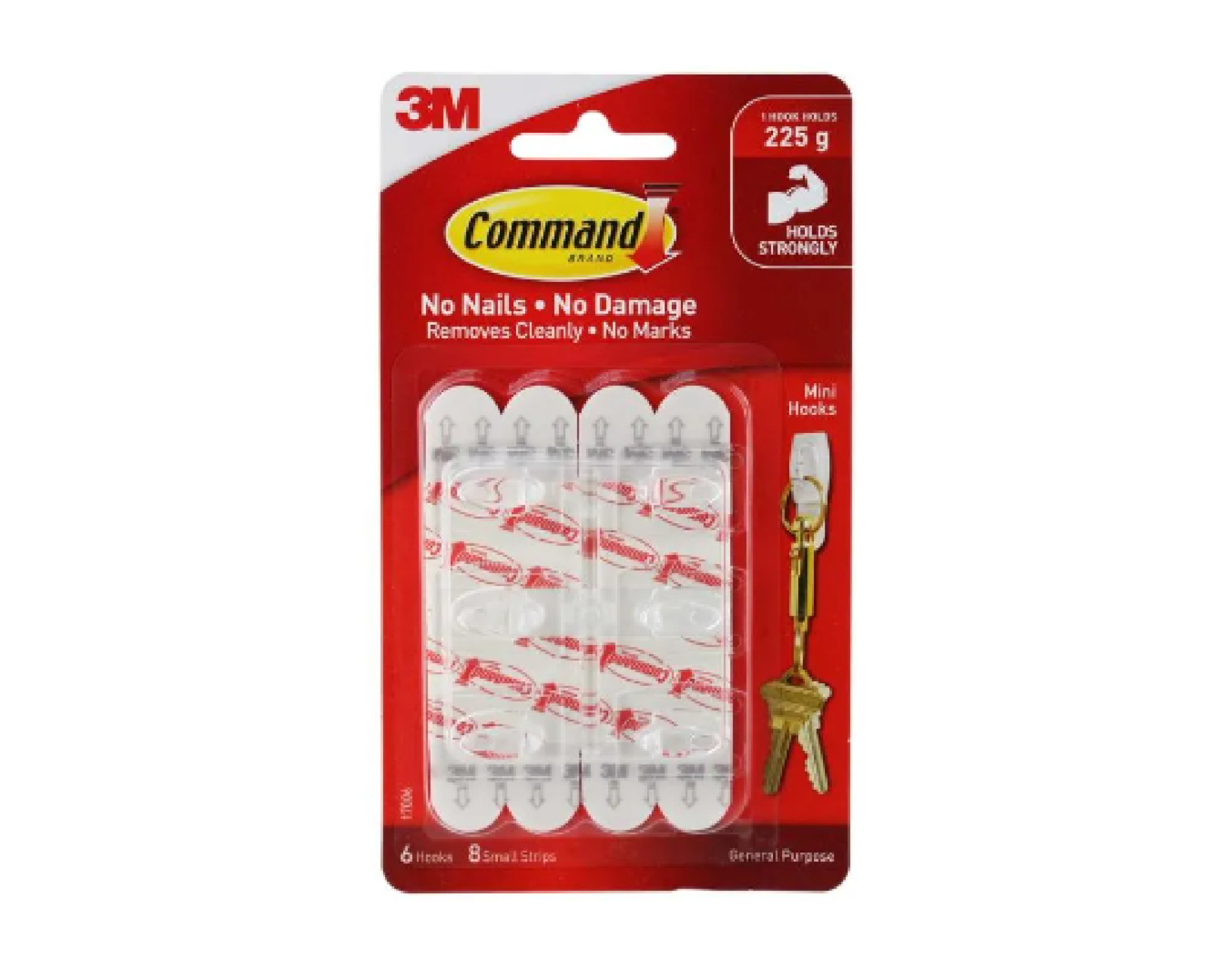 3M Command 6 Organize Mini Hook 8 Small Strips | myaeon2go
