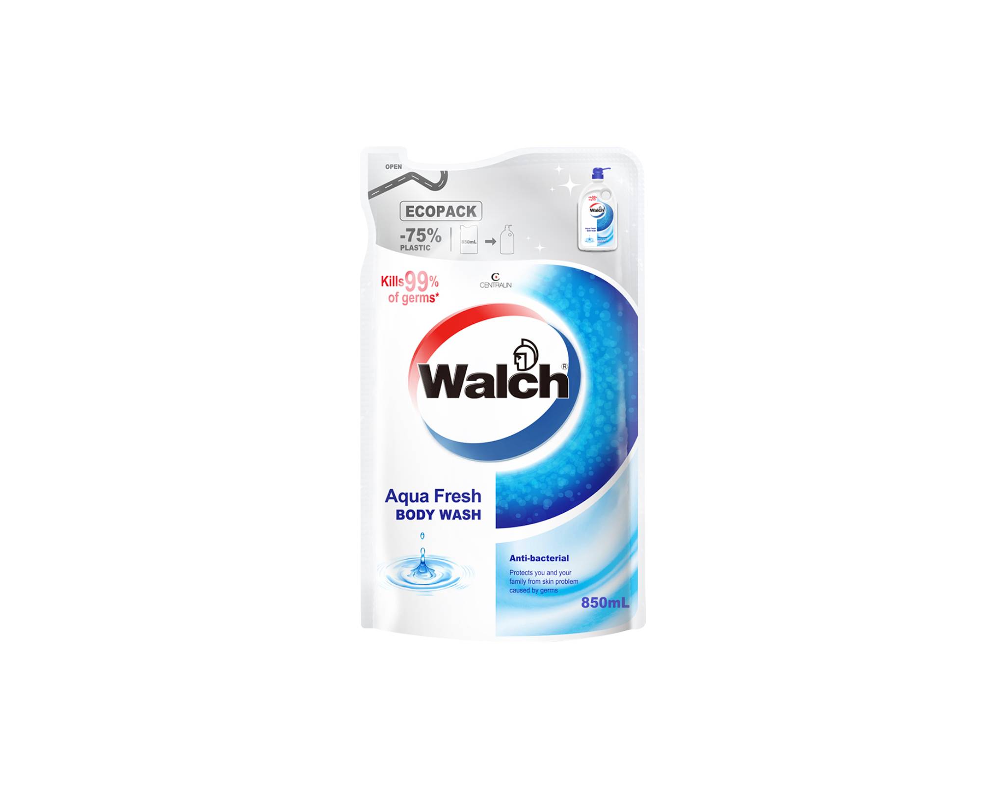 Walch Antibacterial Body Wash Aqua Fresh Refill | myaeon2go