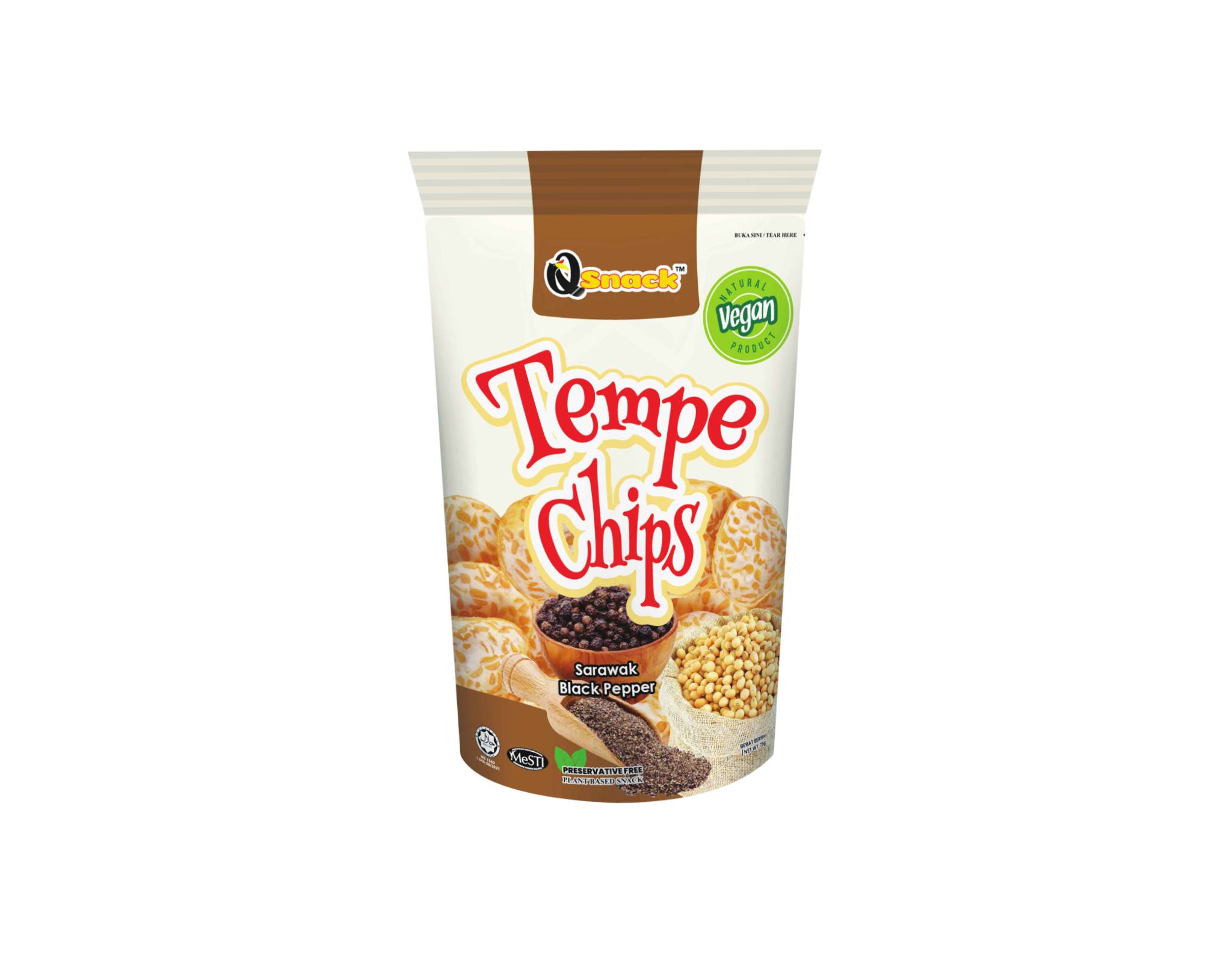 Qsnack Tempe Chips Mix Sarawak Black Pepper | myaeon2go