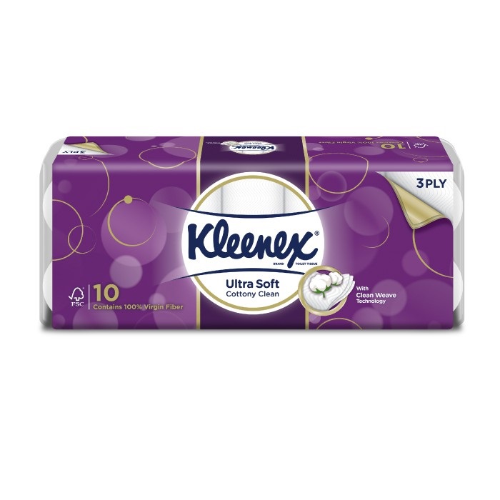 Kleenex Bath Tissue Ultra Soft 10 Rolls - Lux Softness